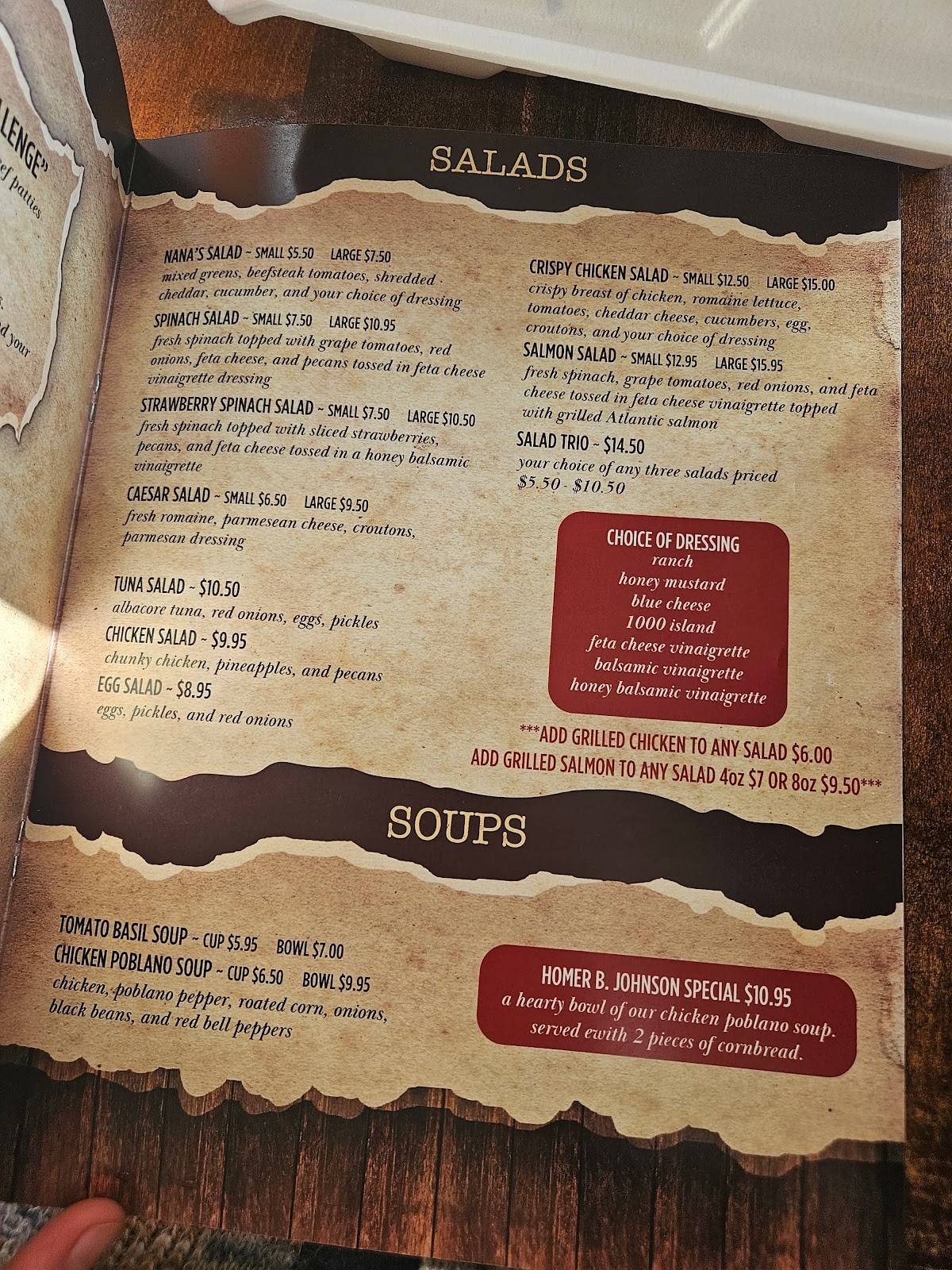 Menu at Main Street Cafe, Garland, 627 Main St