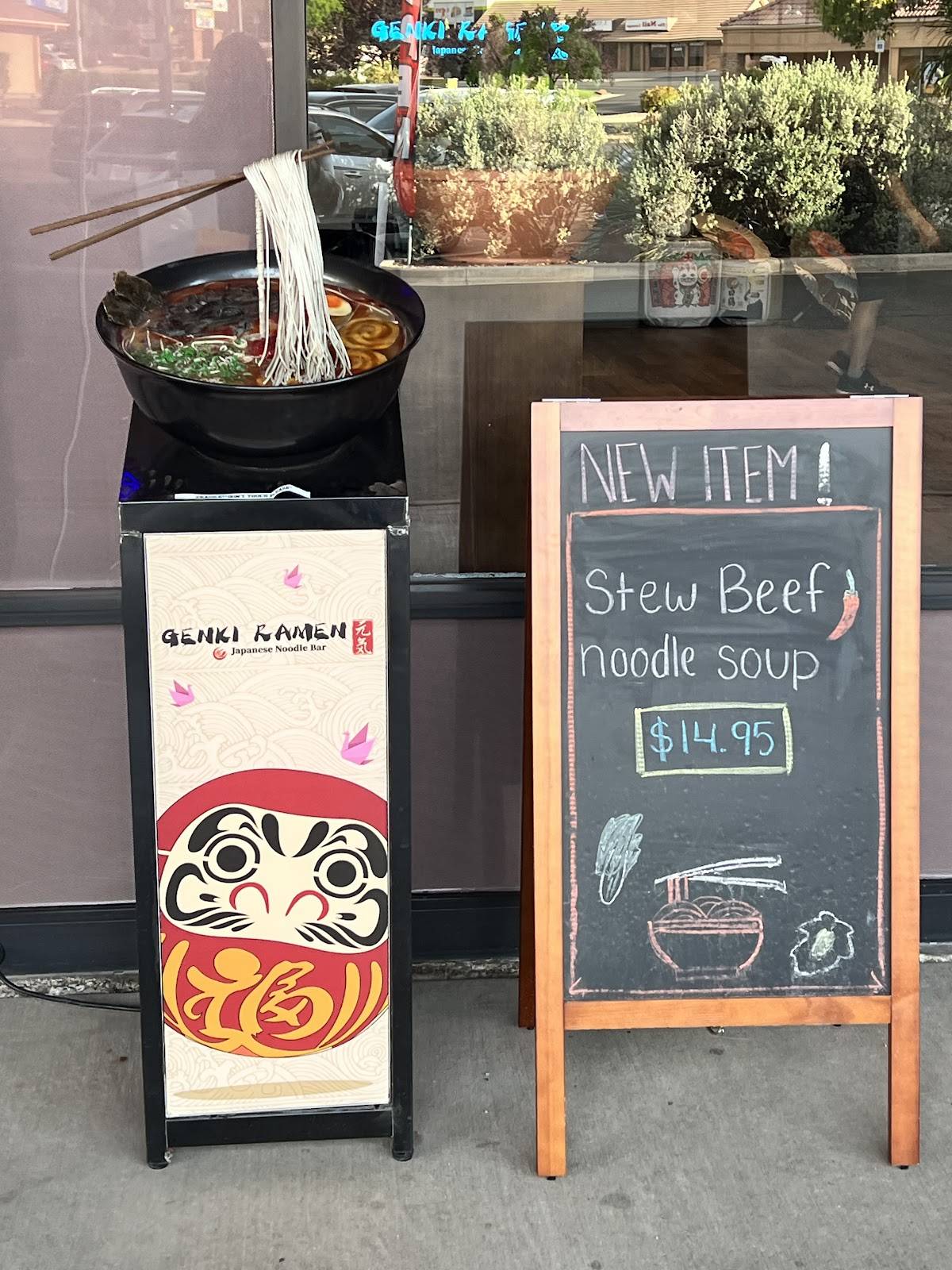 Menu at Genki Ramen restaurant, St. George
