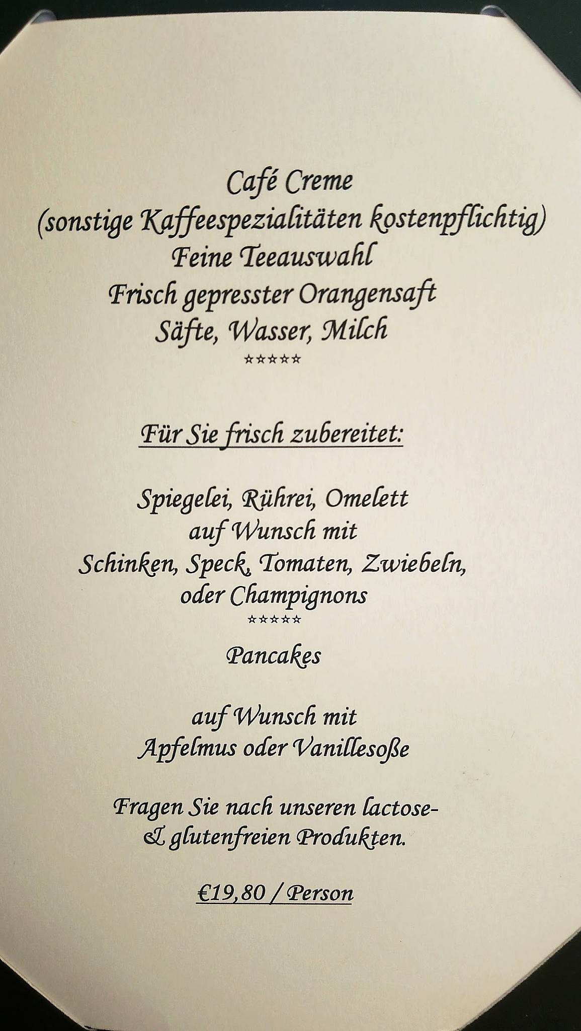 Speisekarte von Gerber's Orangerie restaurant, Uhingen