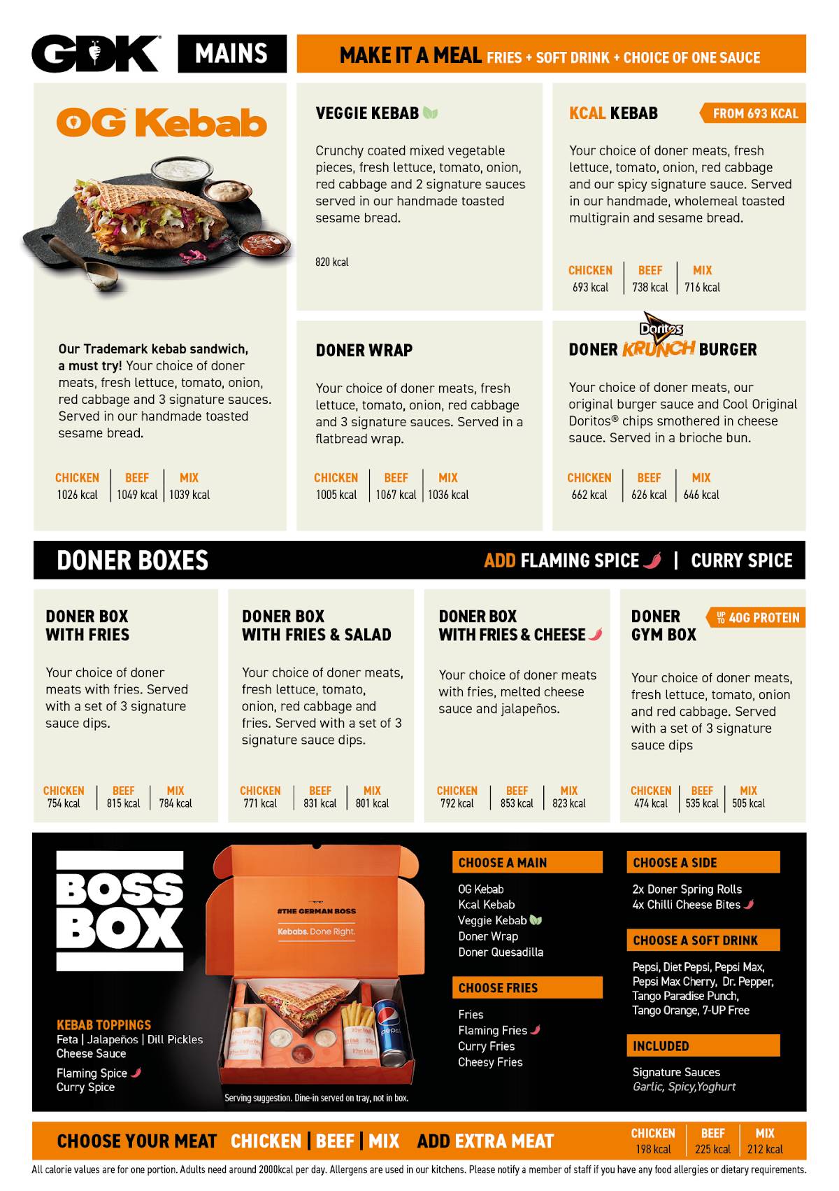 Carta del restaurante German Doner Kebab (GDK), Maidenhead