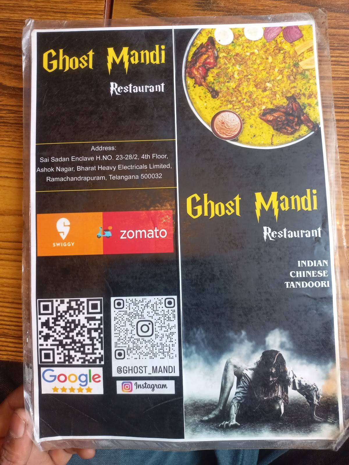 Menu at Ghost Mandi - Arabian Restaurant, Ramachandrapuram-Bhel Township