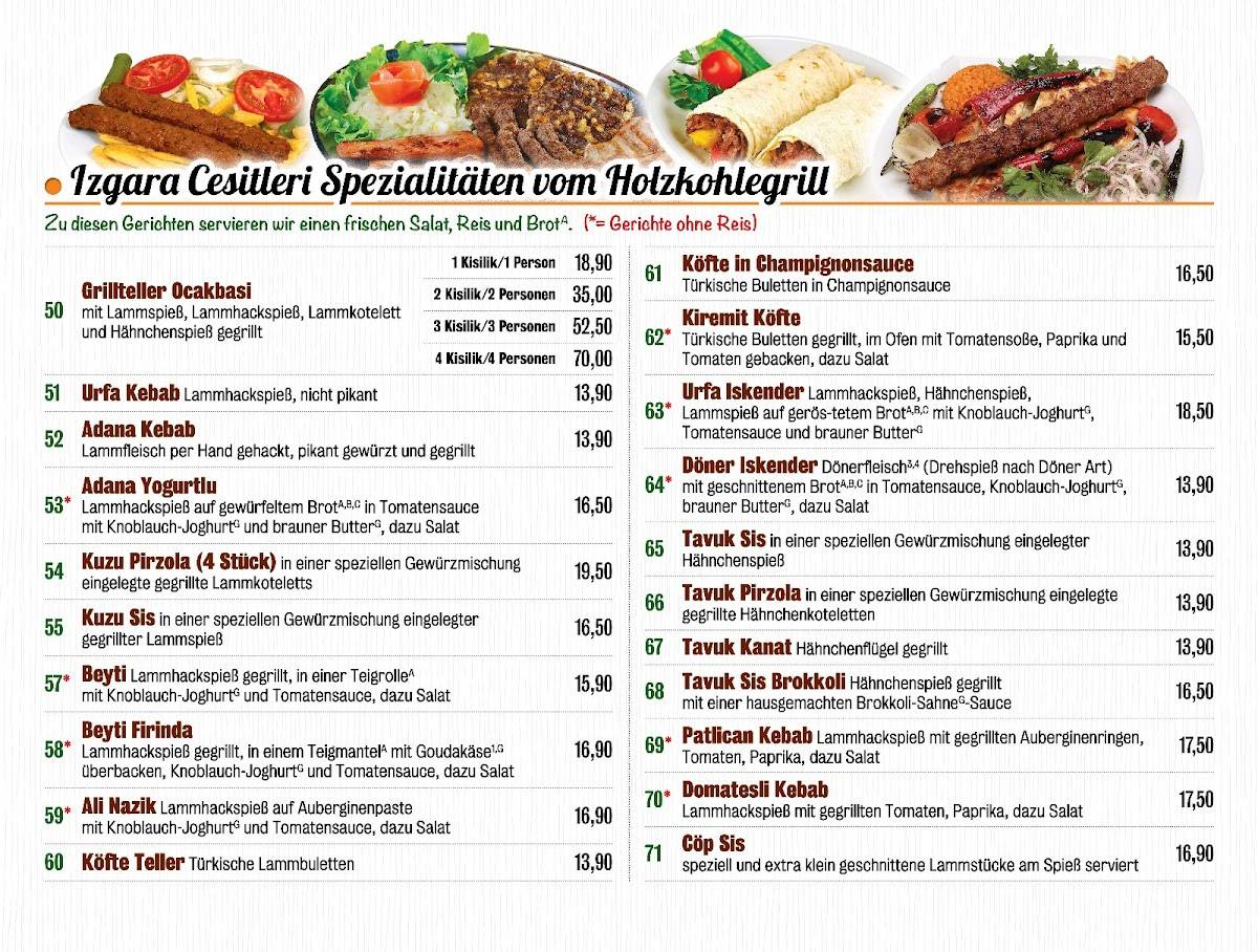 Speisekarte von Ocakbasi Grillrestaurant, Gifhorn