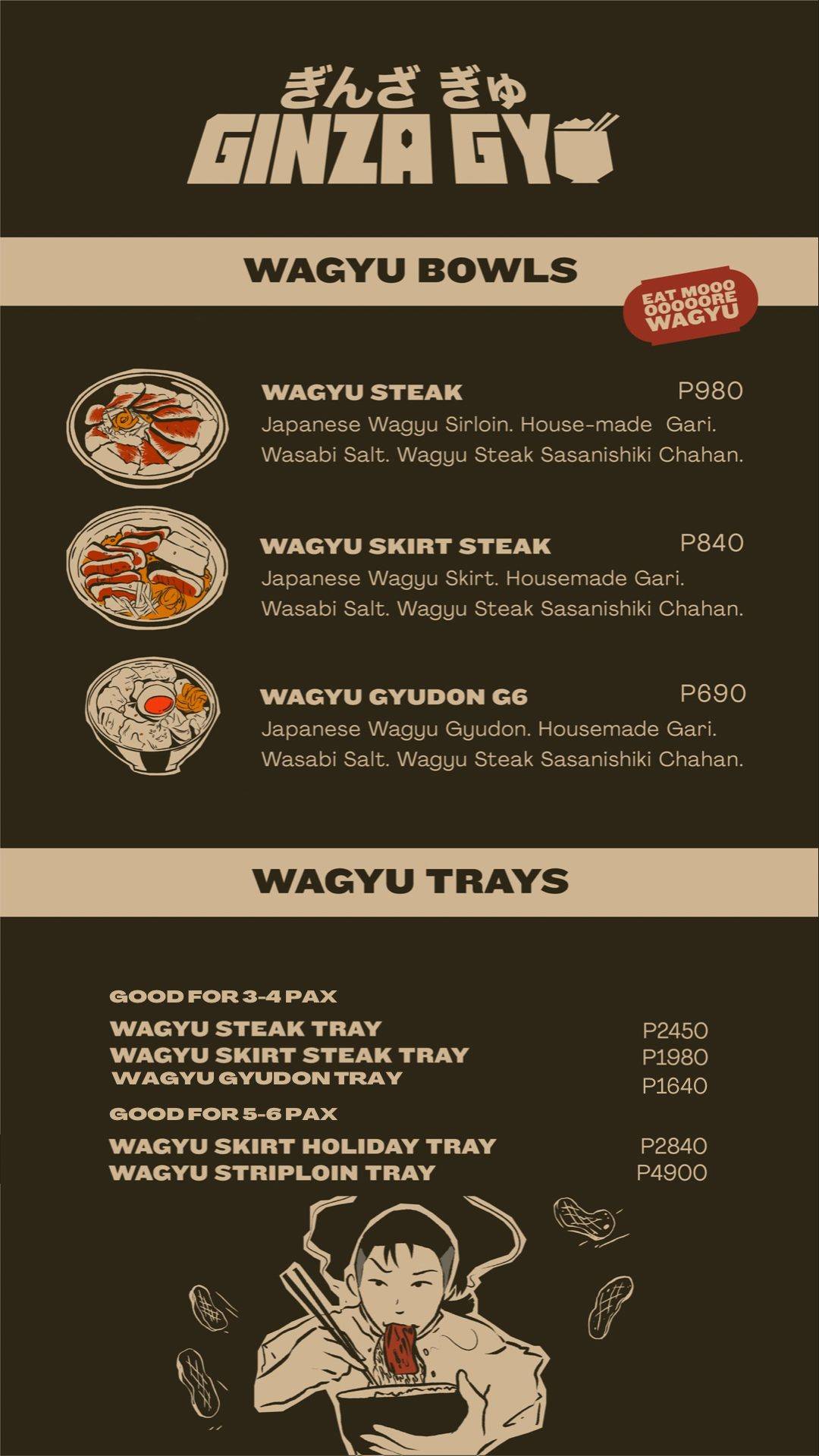 Menu at Ginza Gyu Philippines restaurant, Makati