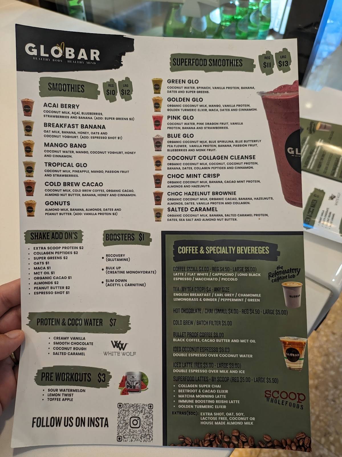Menu at Globar Bondi Junction, Bondi Junction