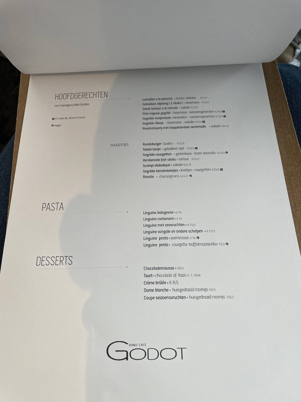 Menu at Godot, Ghent