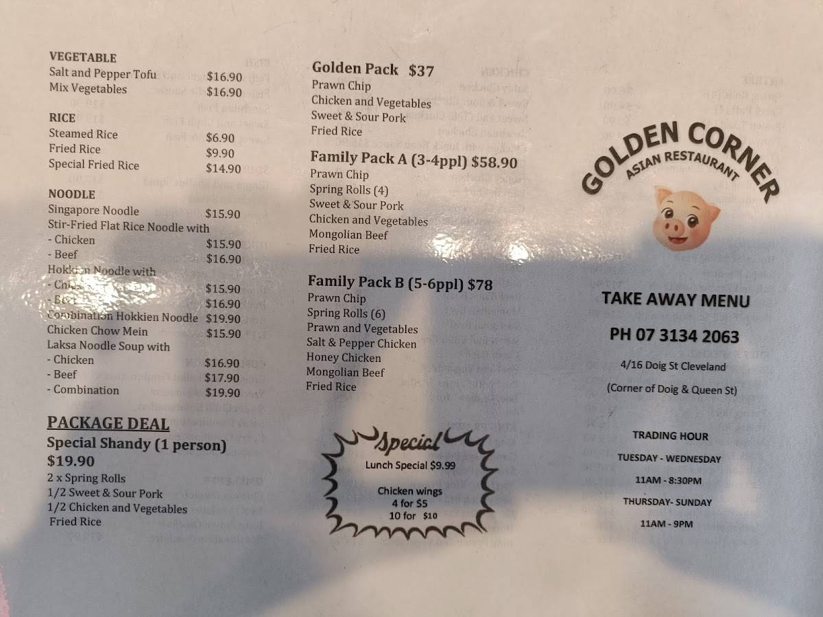 Menu at Golden Corner Asian Restaurant, Cleveland