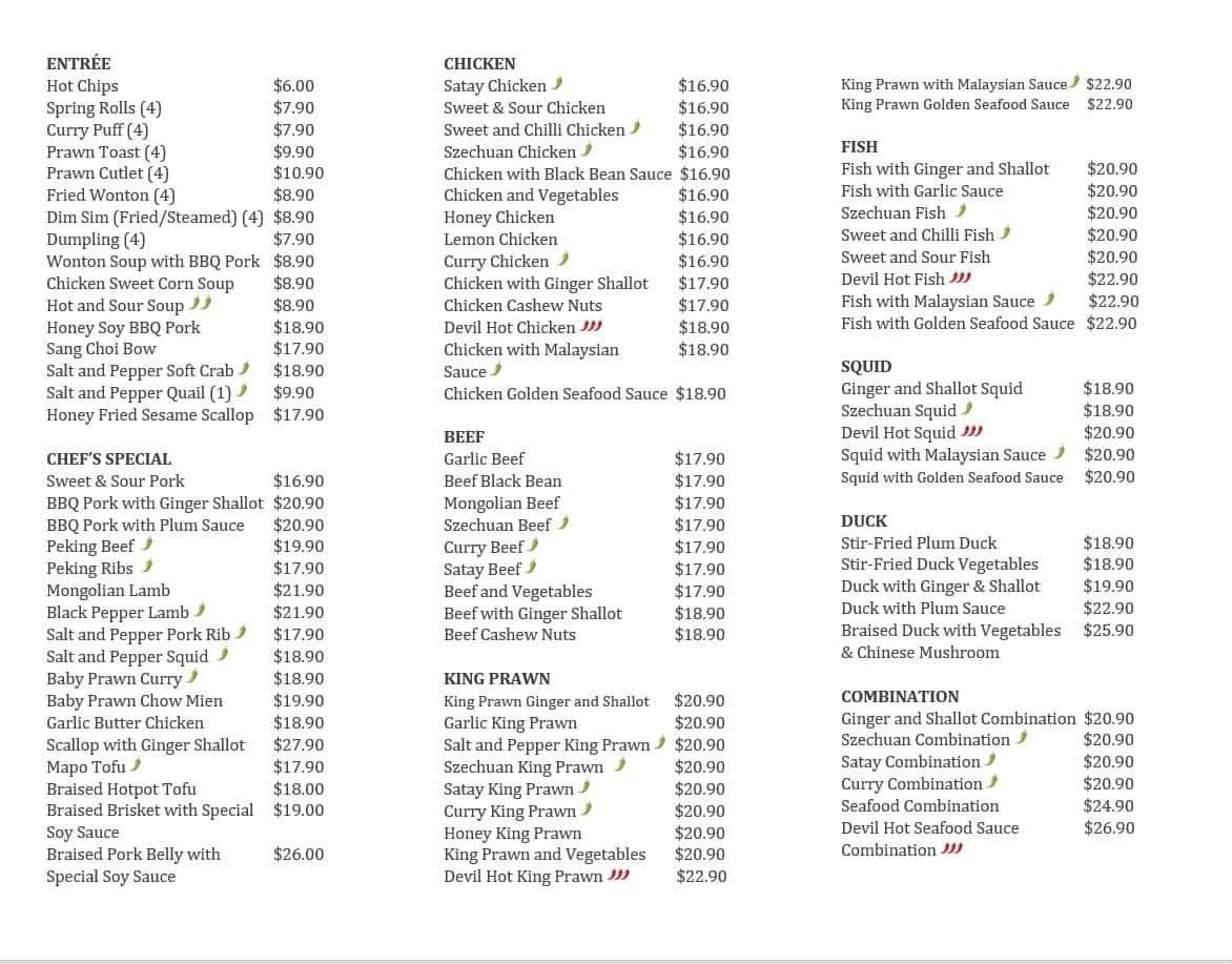 Menu at Golden Corner Asian Restaurant, Cleveland