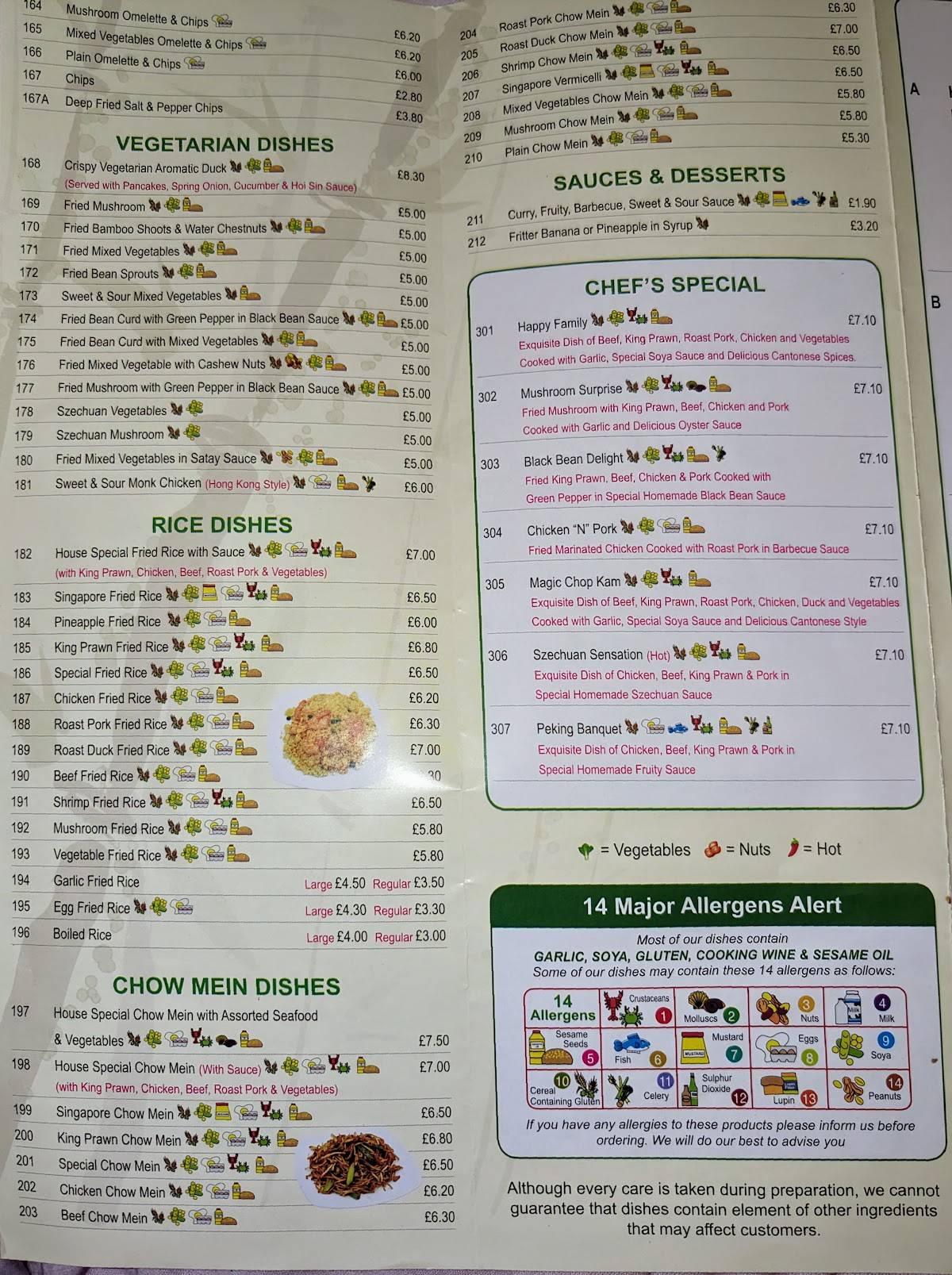 Menu at Golden Stir Fry fast food, Southampton