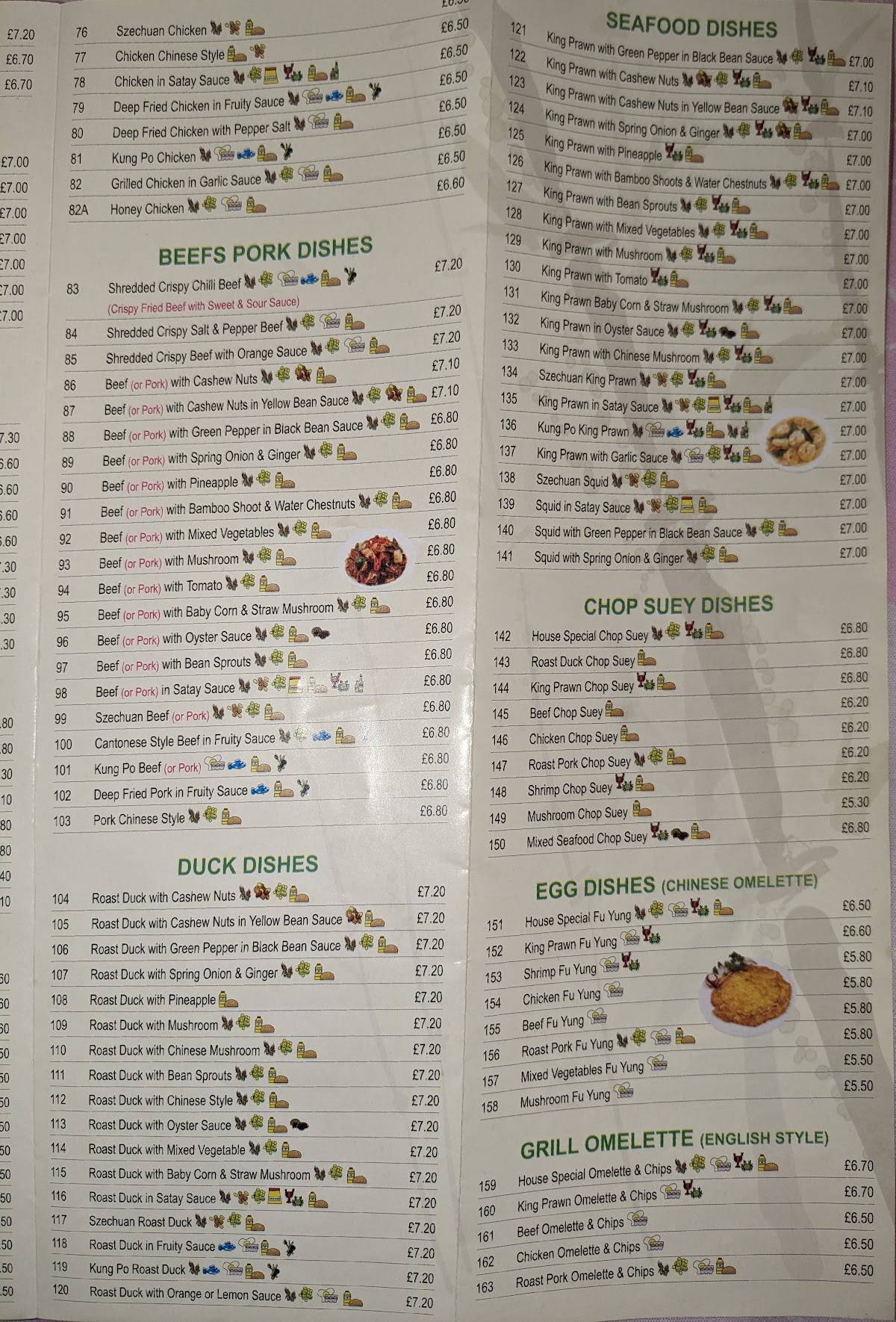 Menu at Golden Stir Fry fast food, Southampton