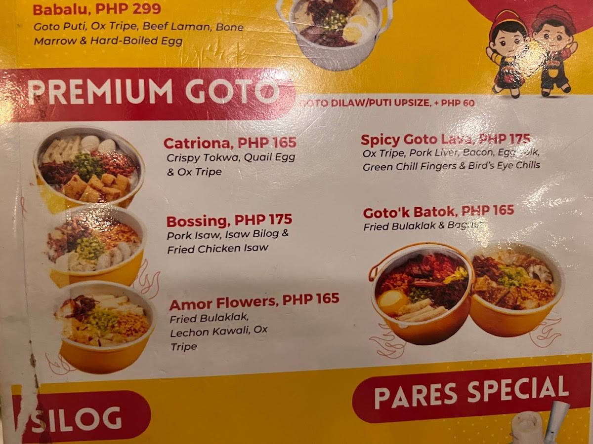 Carta del restaurante Gotobox Malolos, Malolos