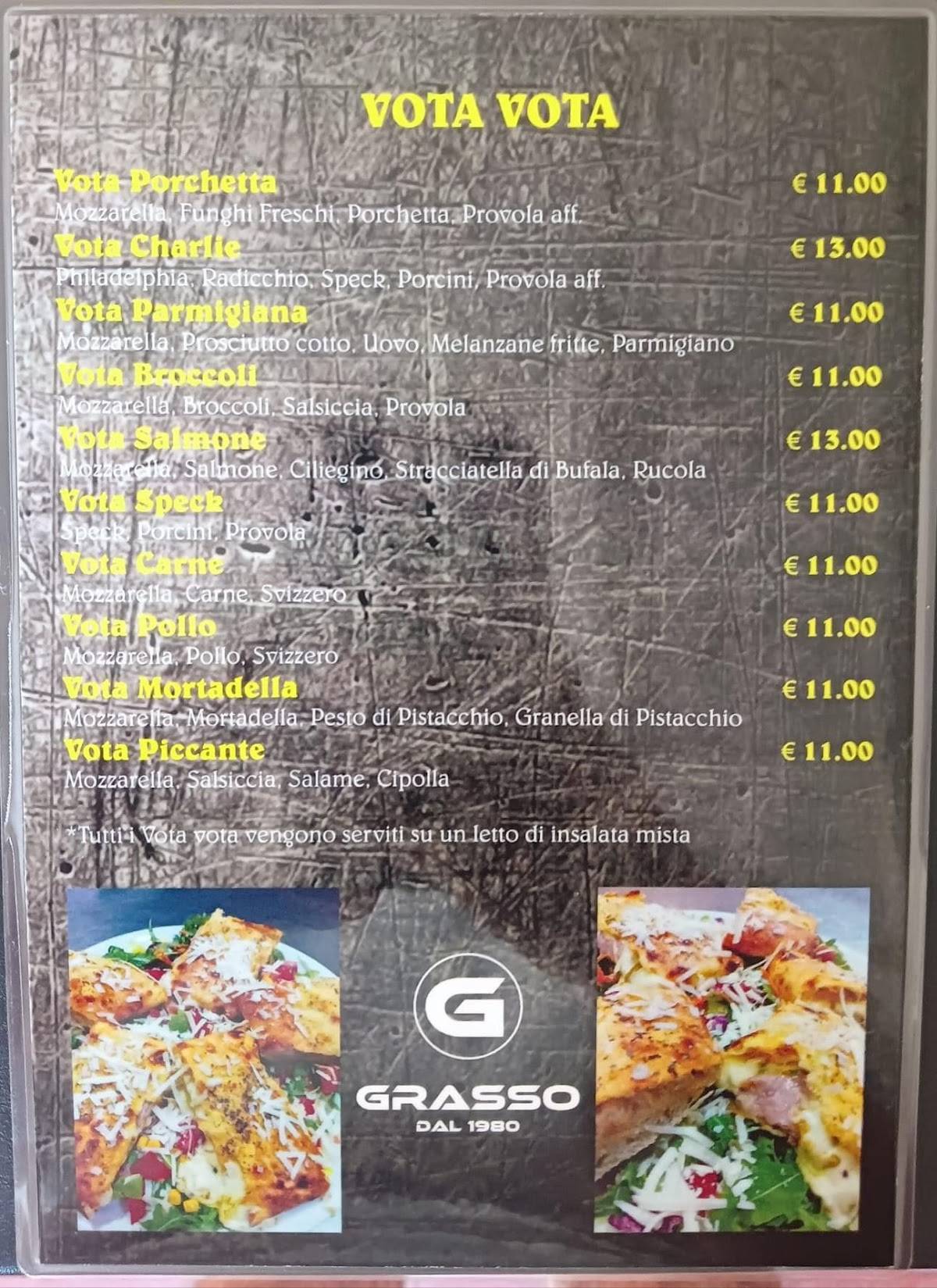 Menu da Grasso dal 1980 ristorante, Floridia