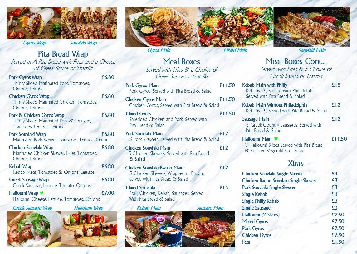 Menu at Greek Gyros Beverley restaurant, Beverley