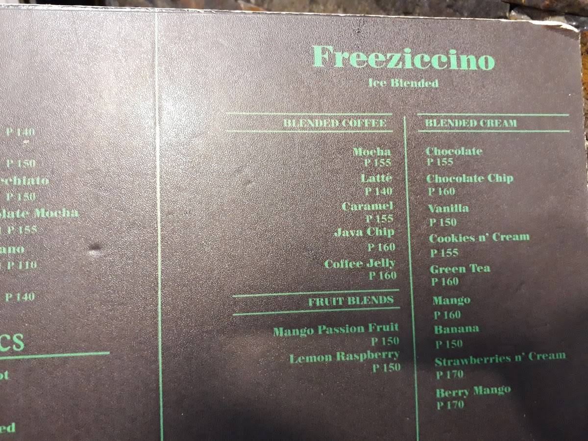 Menu at Green Coffee (Torres) cafe, Davao City, 3JJ6+CCM