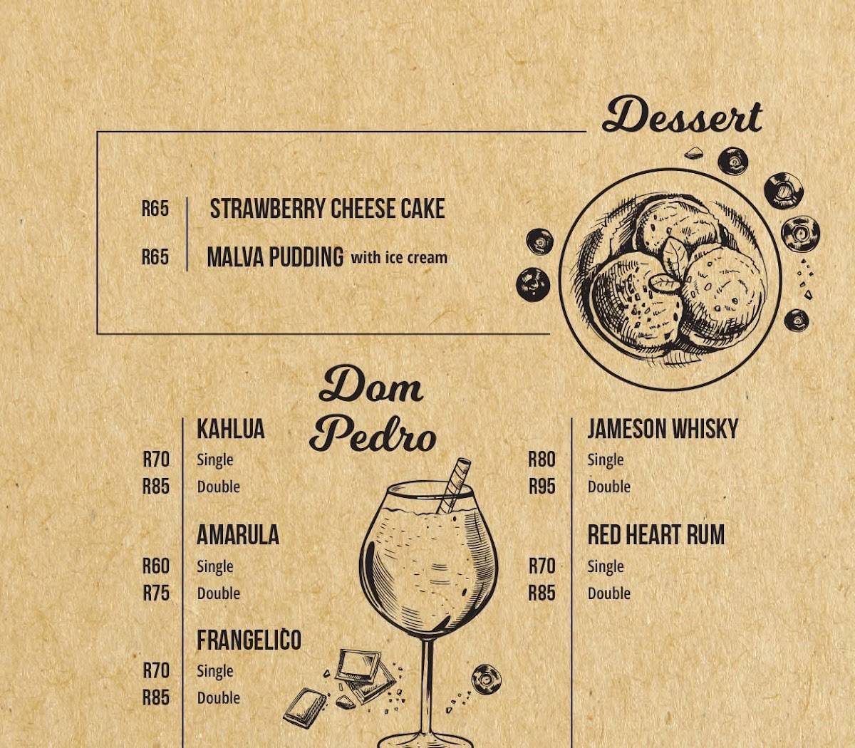Menu at Gregorys Pub and Grill, Bloemfontein