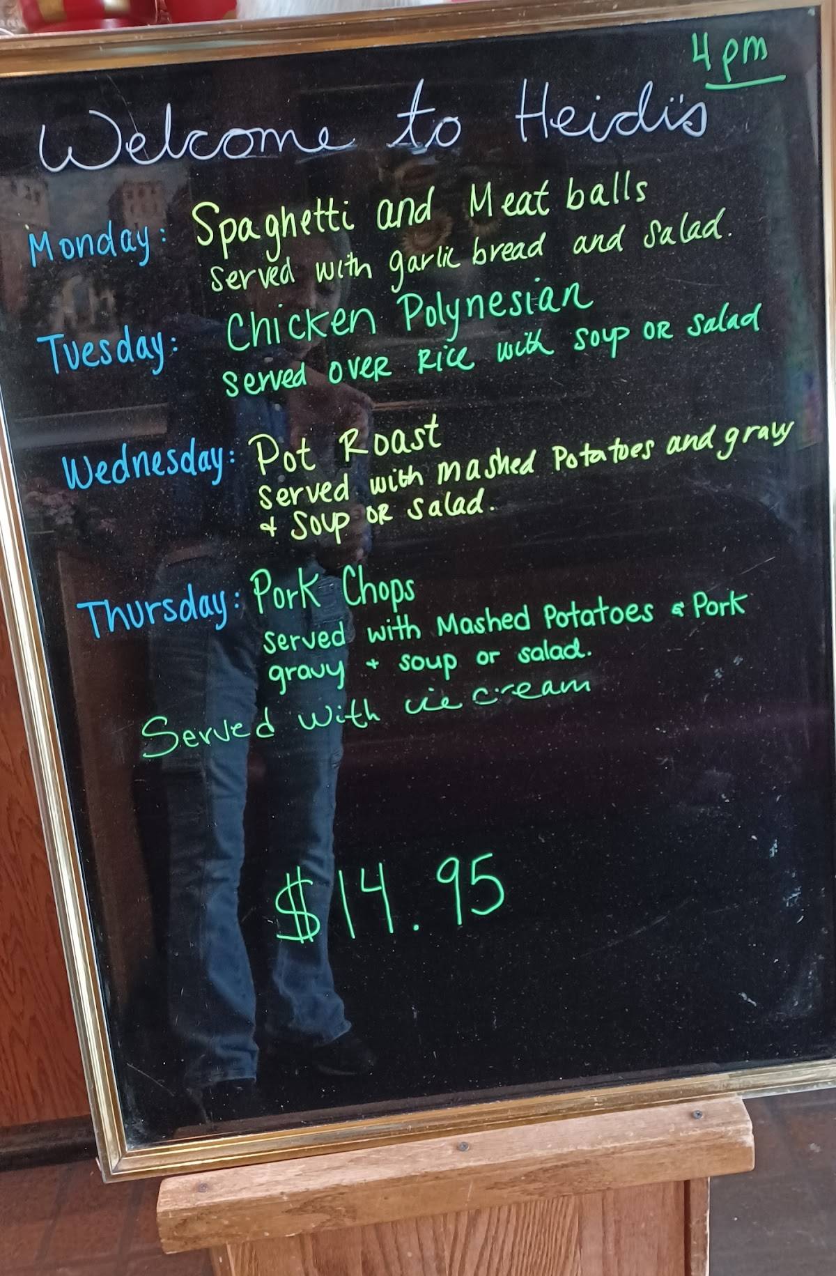 Menu at Heidi's Of Gresham restaurant, Gresham, NE Cleveland Ave