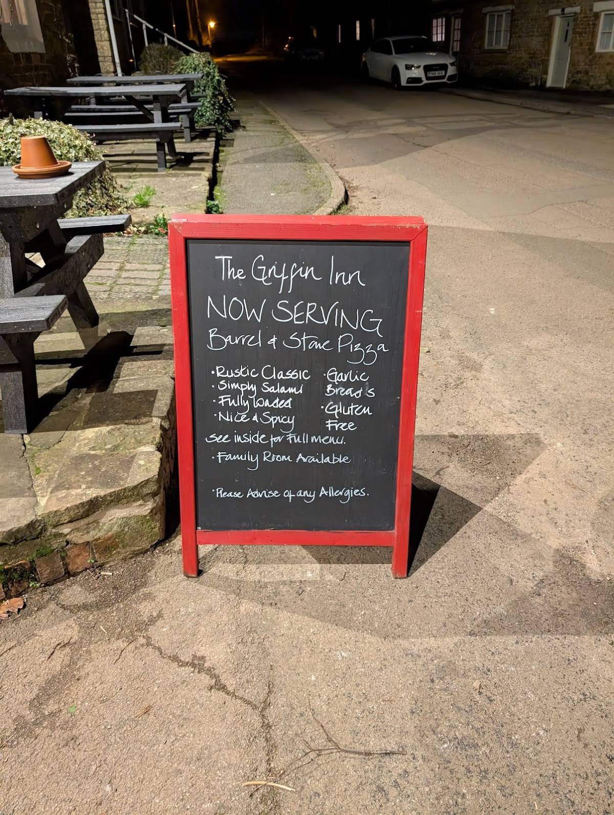 Carta del pub y bar Griffin Inn, Chipping Warden