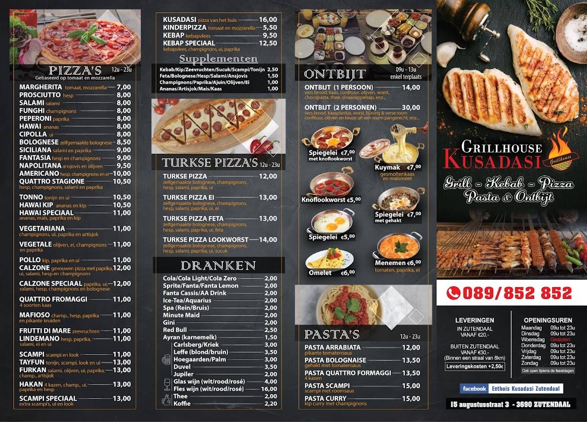 Menu at Grillhouse Kusadasi, Zutendaal, 15 Augustusstraat 3
