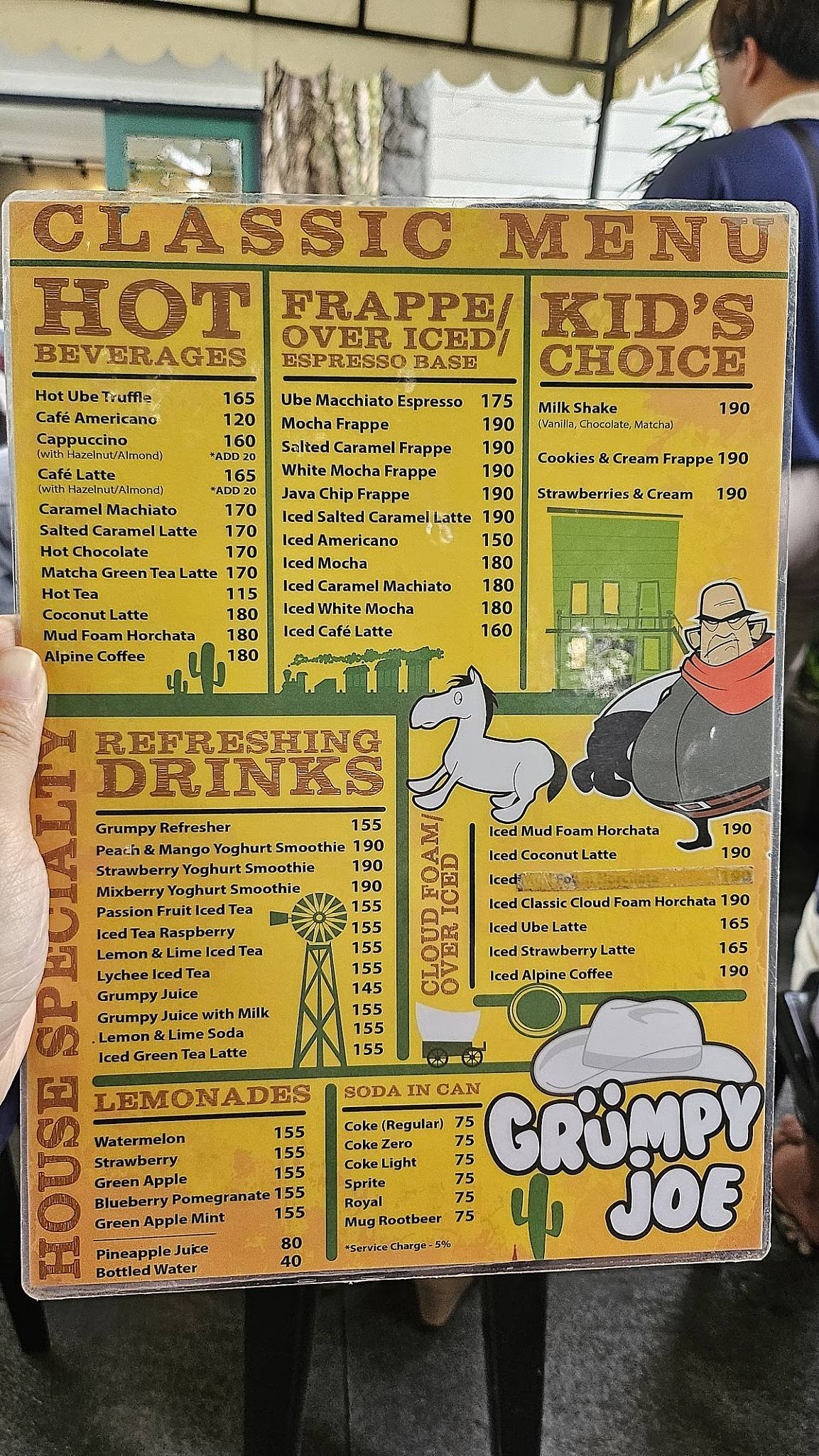 Menu at Grumpy Joe restaurant, Baguio, 15 Gibraltar Rd