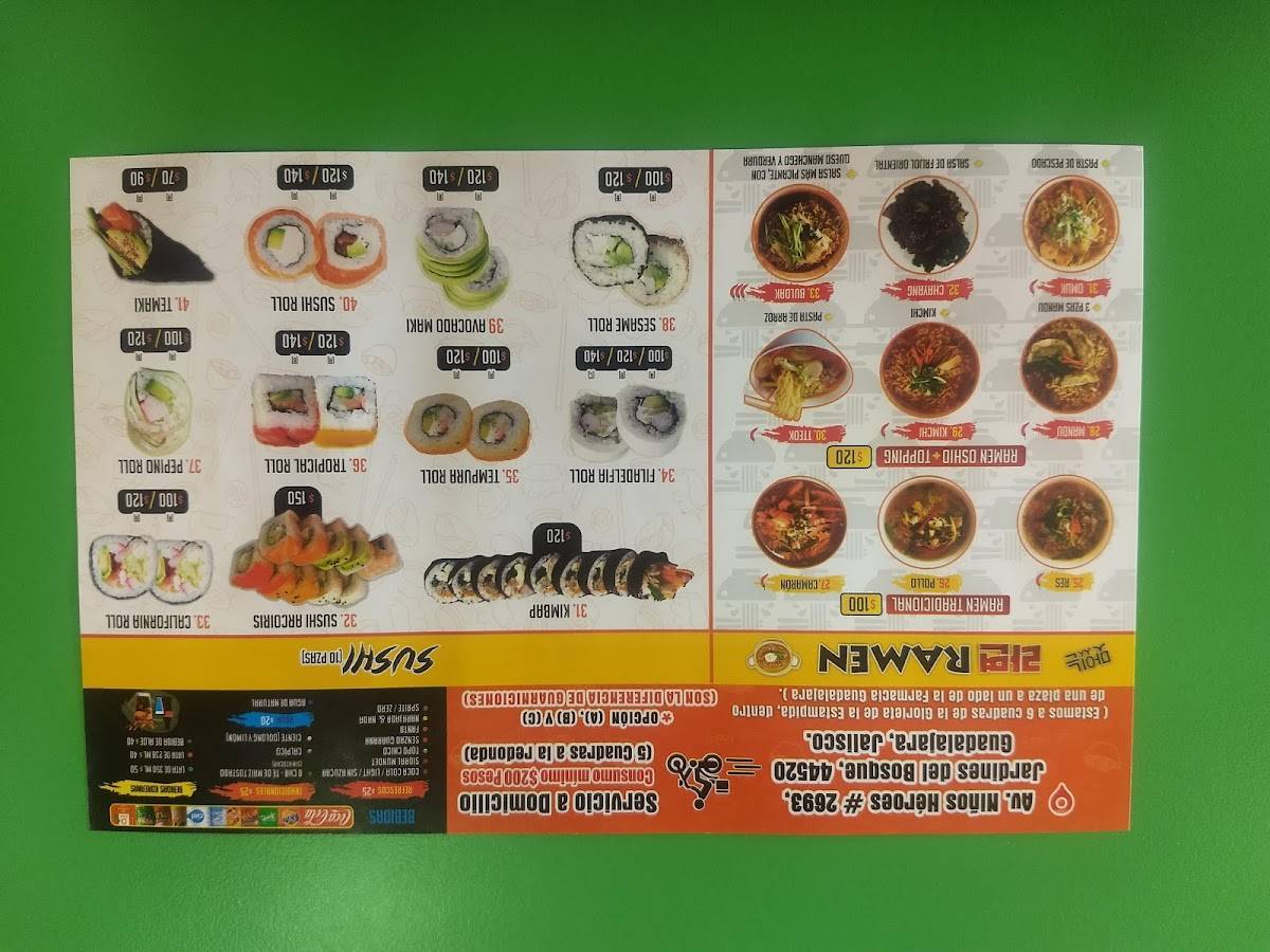 Carta del restaurante Oshio Korean & Japanese Food, Guadalajara