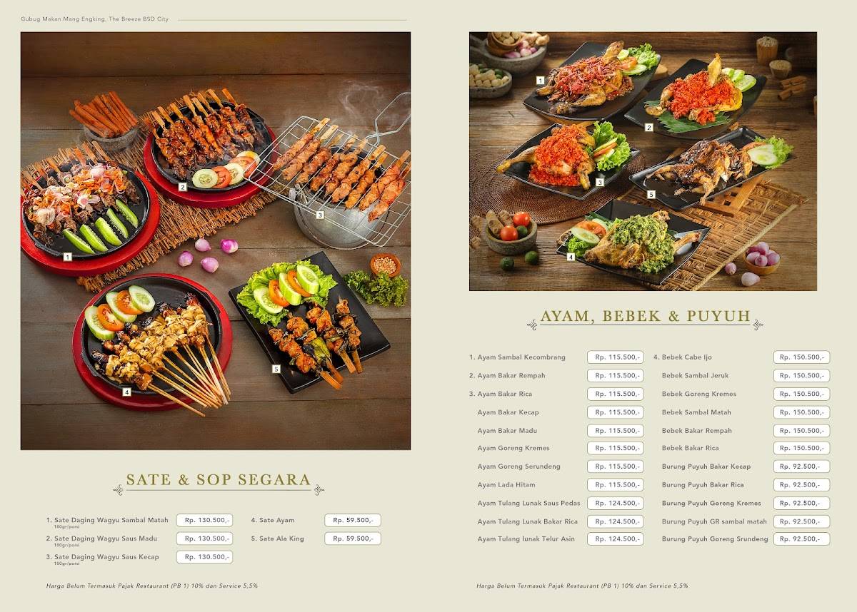 Menu at Gubug Makan Mang Engking The Breeze BSD City restaurant ...