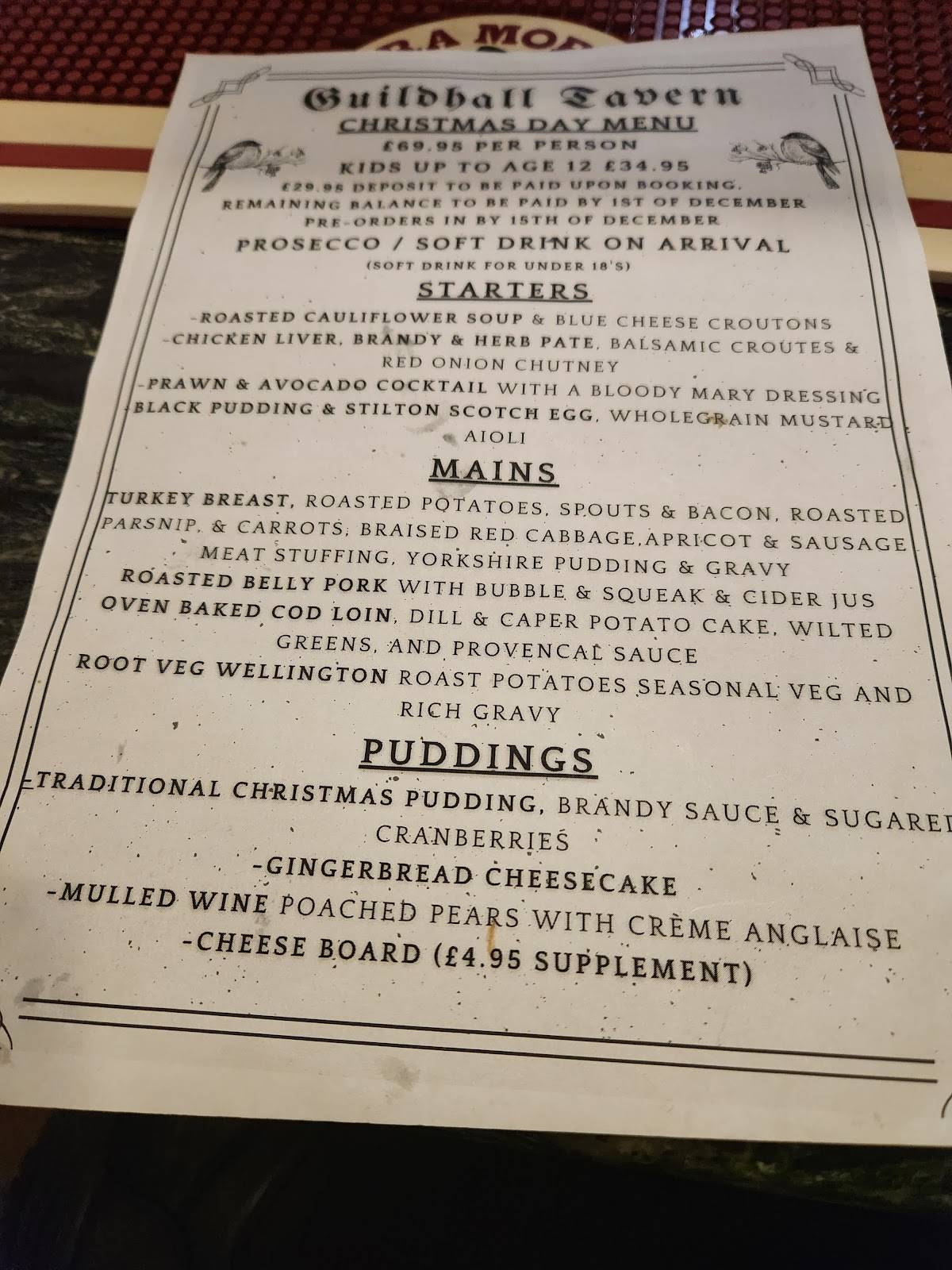 Menu at Guildhall Tavern Denbigh pub & bar, Denbigh