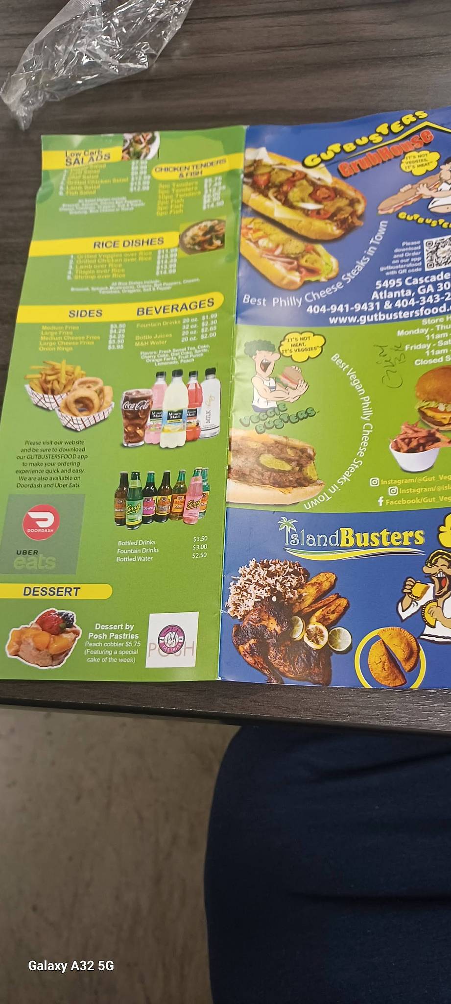 Menu at Gutbusters - Atlanta restaurant, Atlanta, Cascade Rd