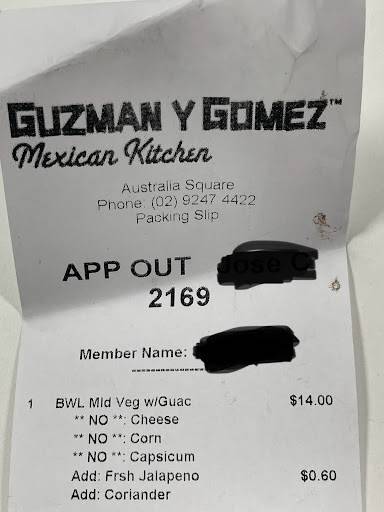 Menu at Guzman y Gomez - Australia Square fast food, Sydney, Shop 403 ...