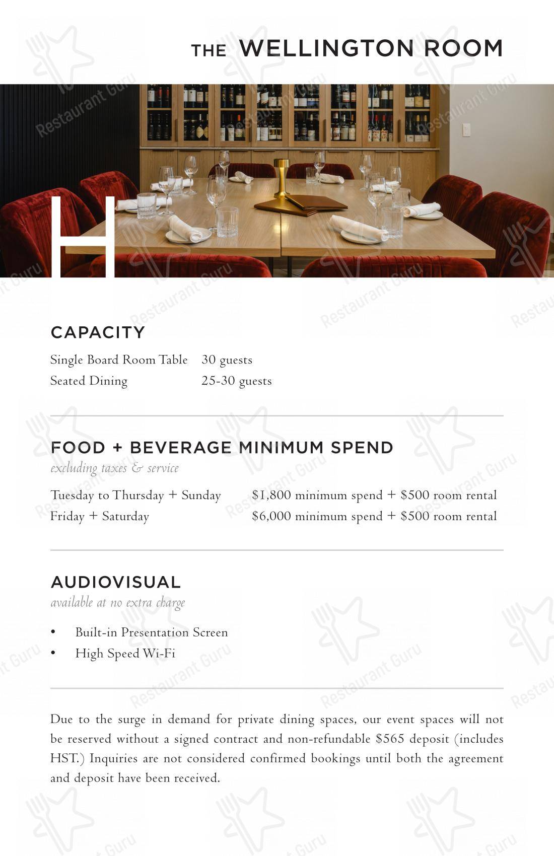 Menu at HEIST Restaurant + Wine Club, Kingston