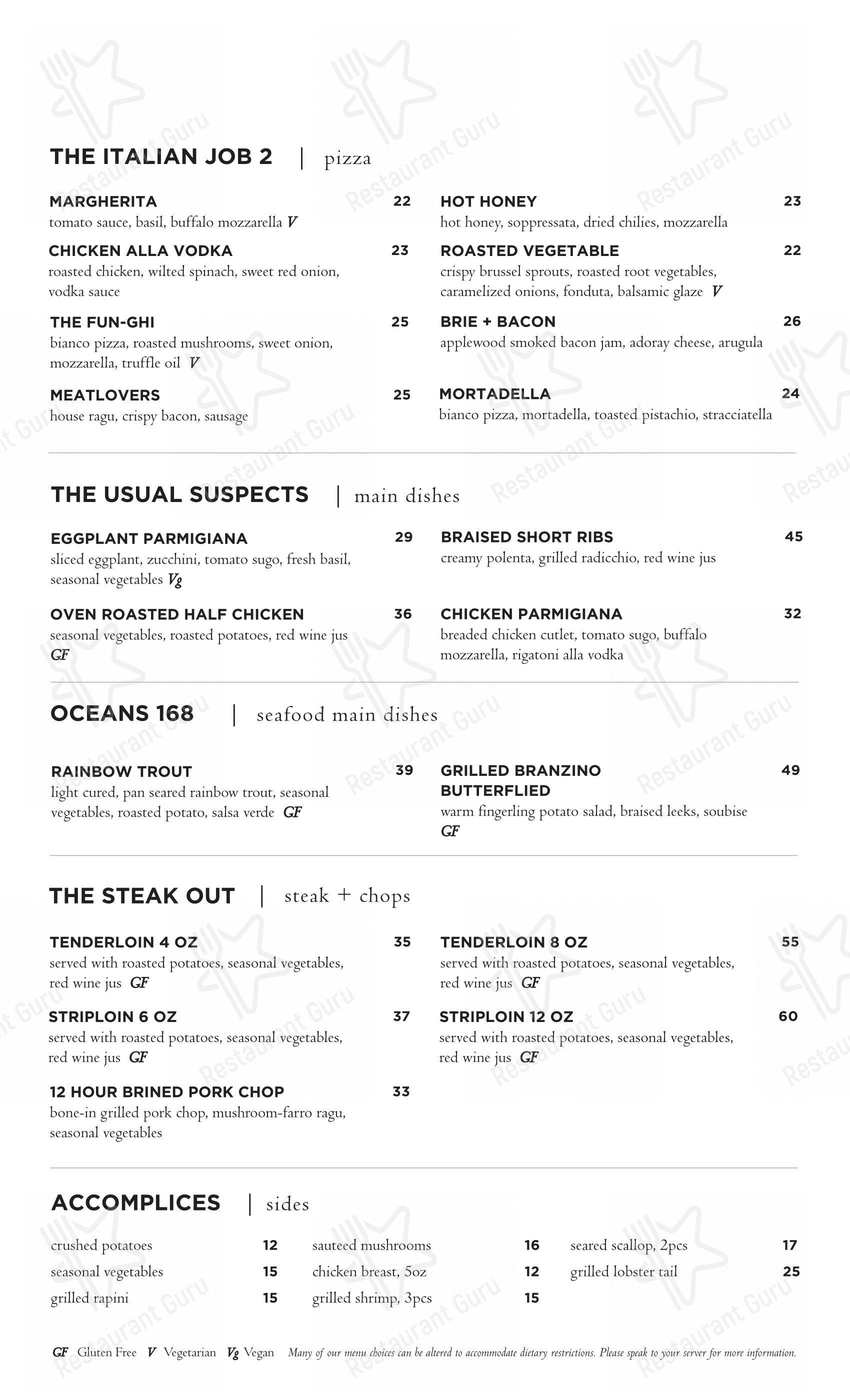 Menu at HEIST Restaurant + Wine Club, Kingston