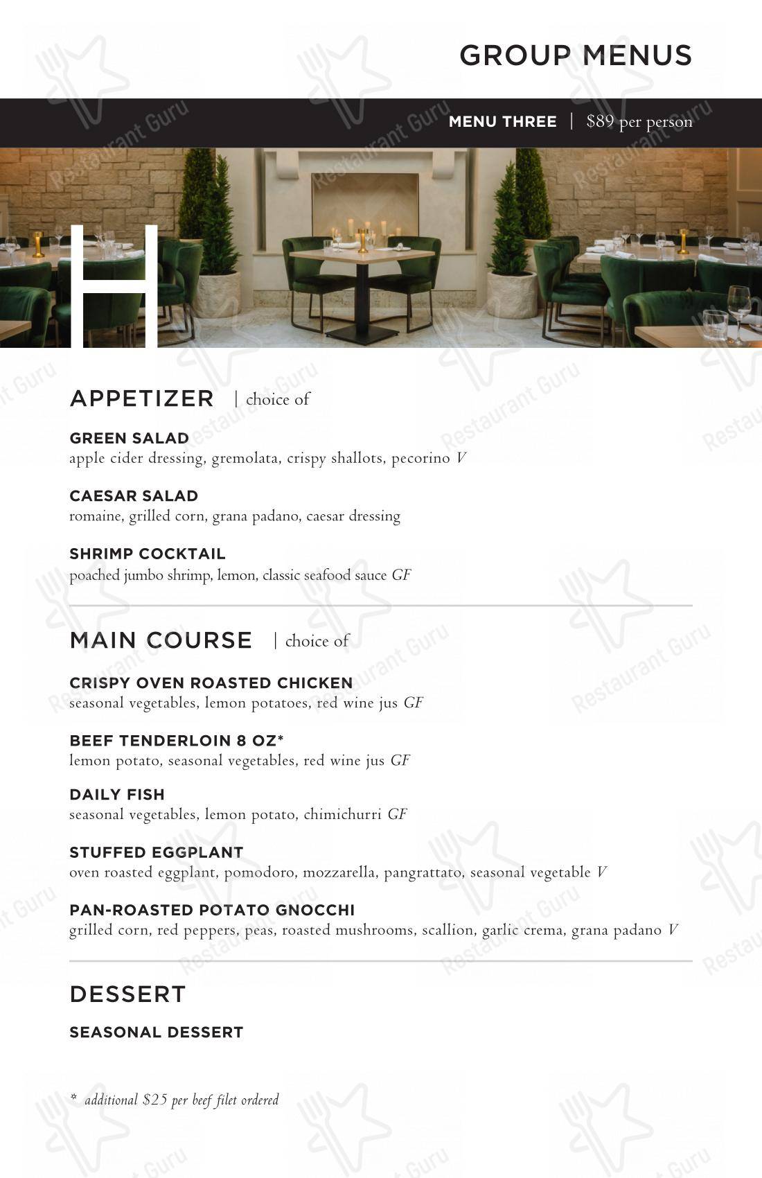 Menu at HEIST Restaurant + Wine Club, Kingston