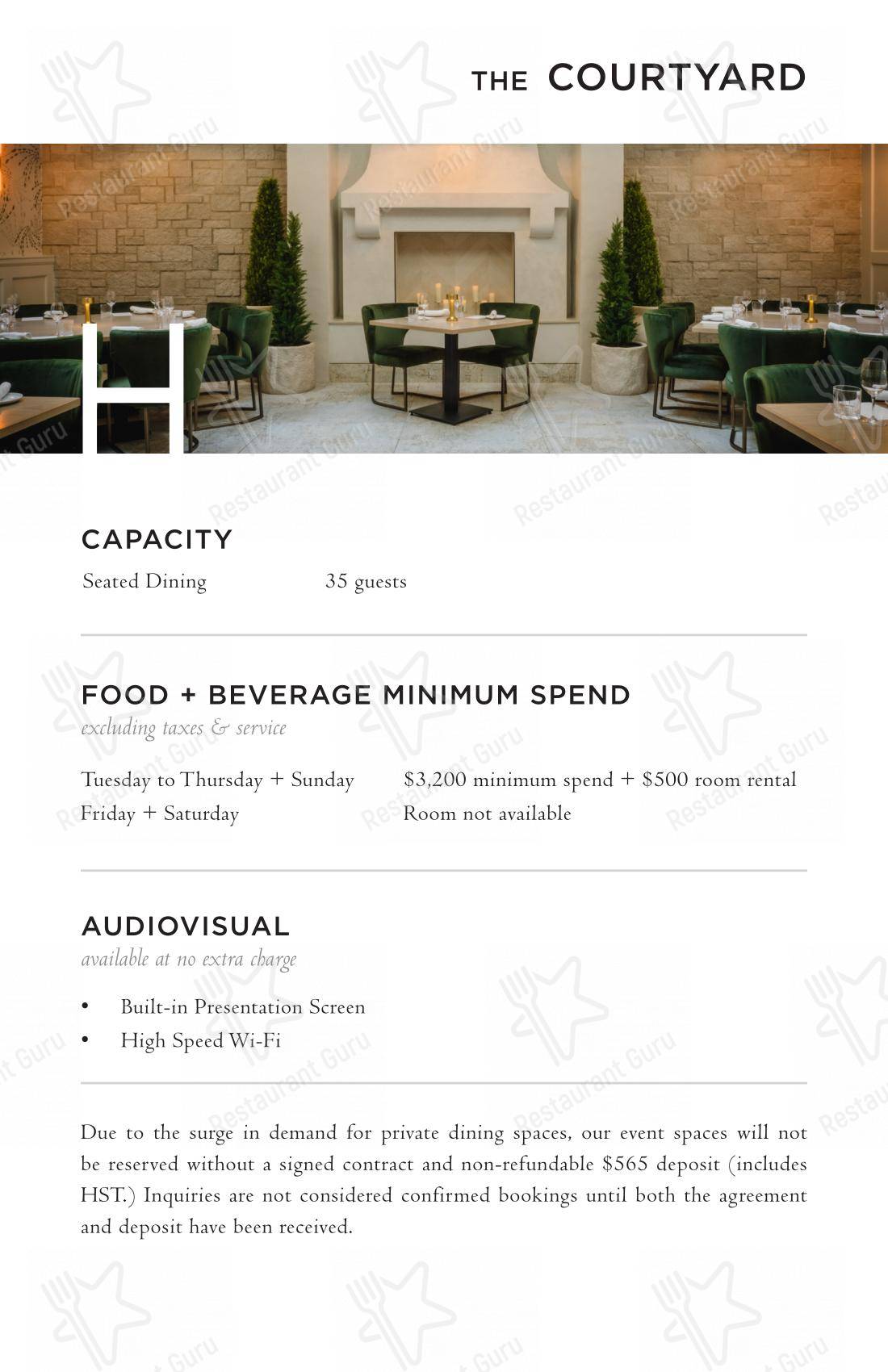 Menu at HEIST Restaurant + Wine Club, Kingston