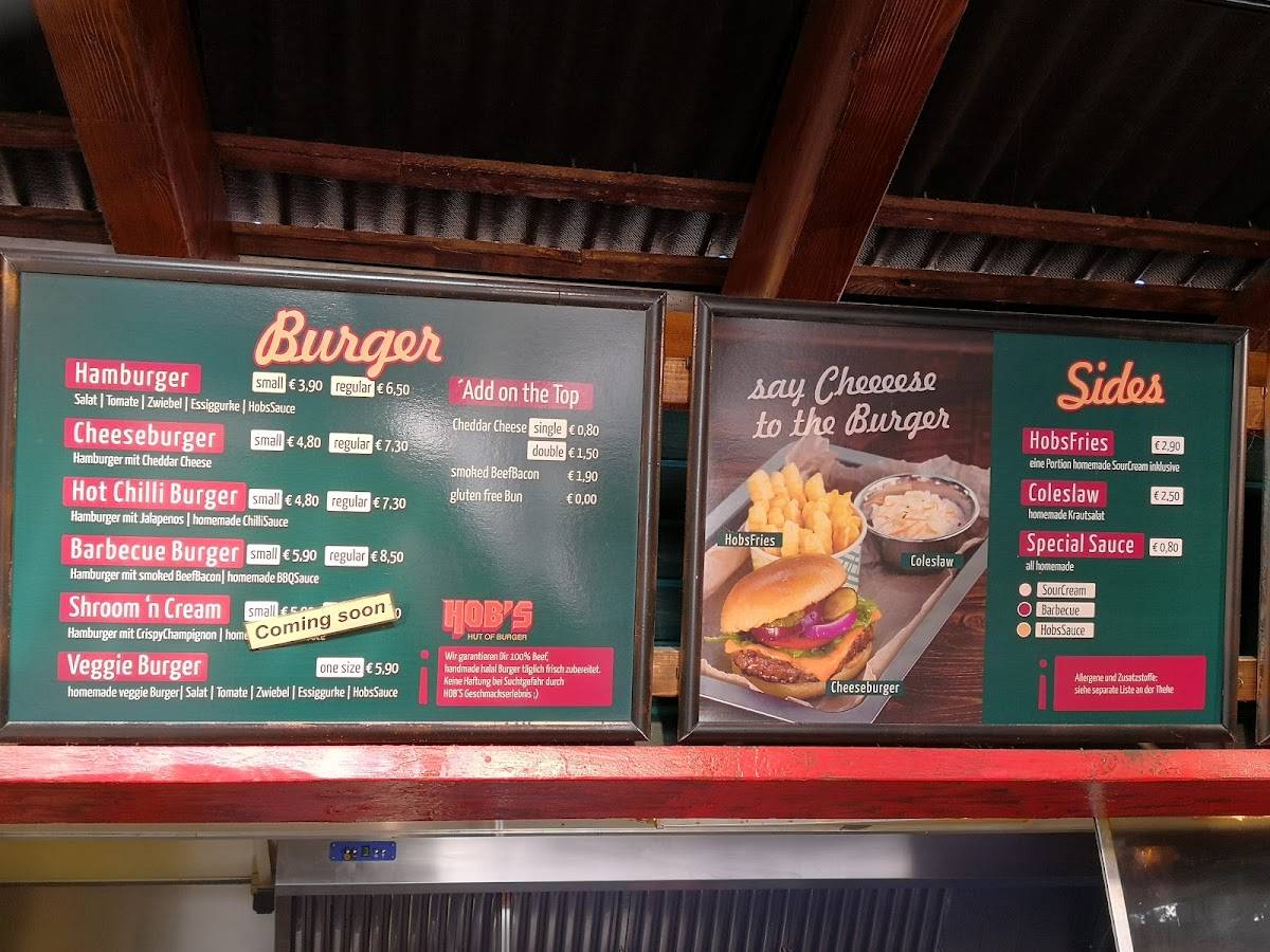 Speisekarte von HOBS Hut of Burger fast Food, Stuttgart