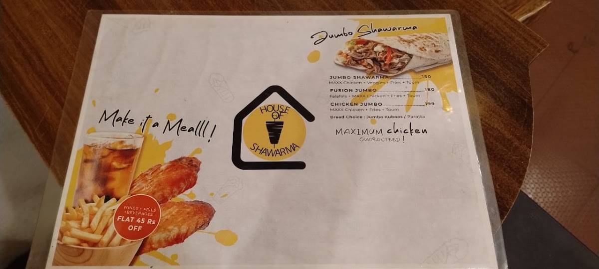 Menu at HOUSE OF SHAWARMA, Mysuru
