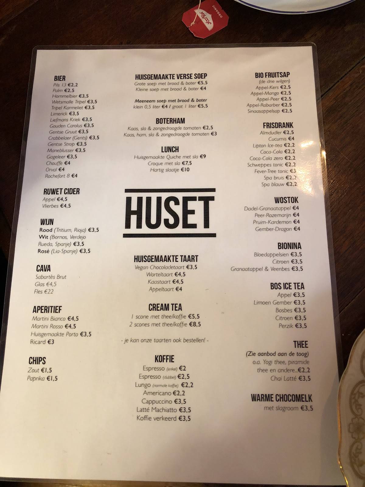 Speisekarte von HUSET, Gent