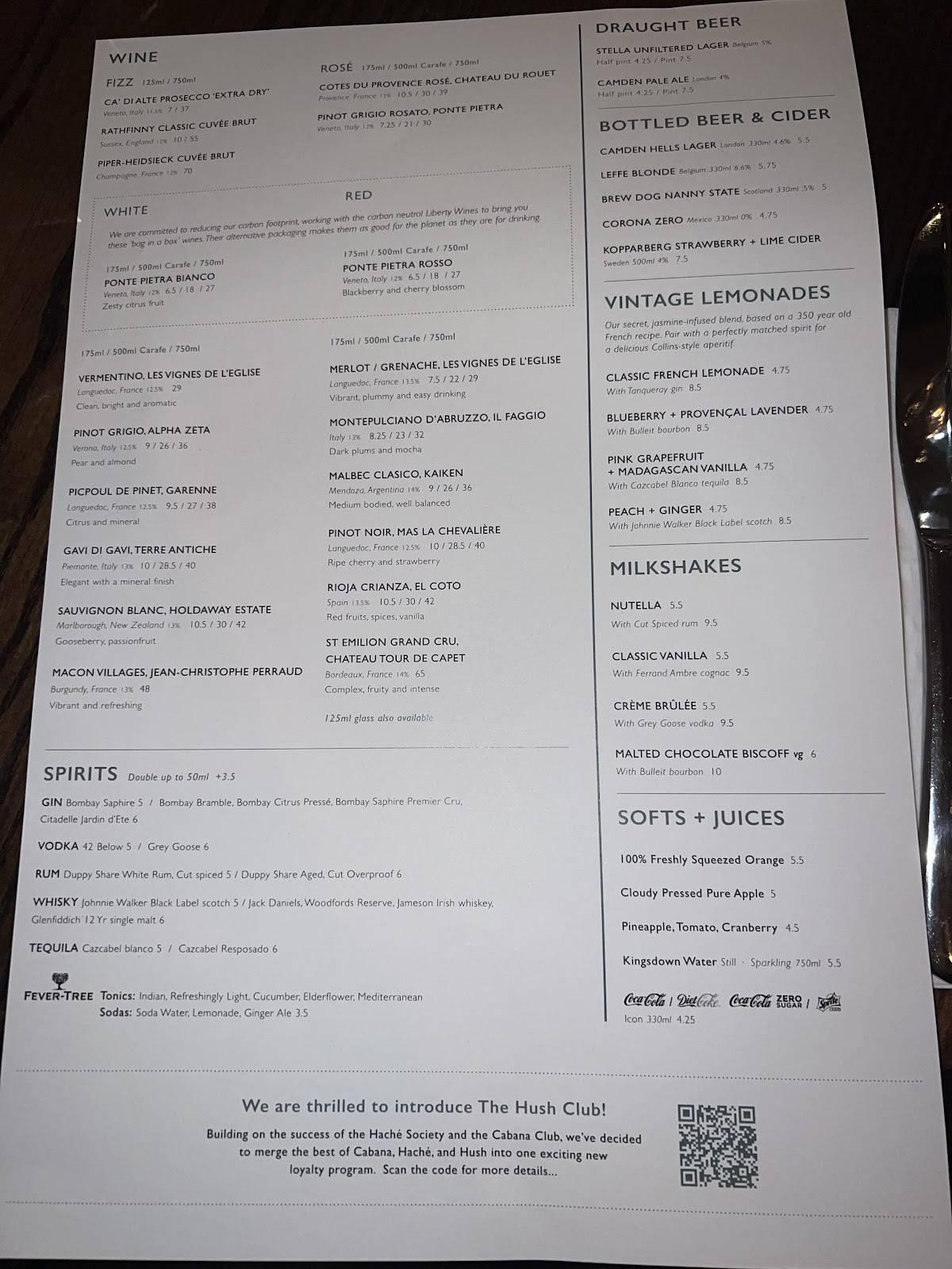 Menu at Haché Burgers Balham restaurant, London, 37 Bedford Hill