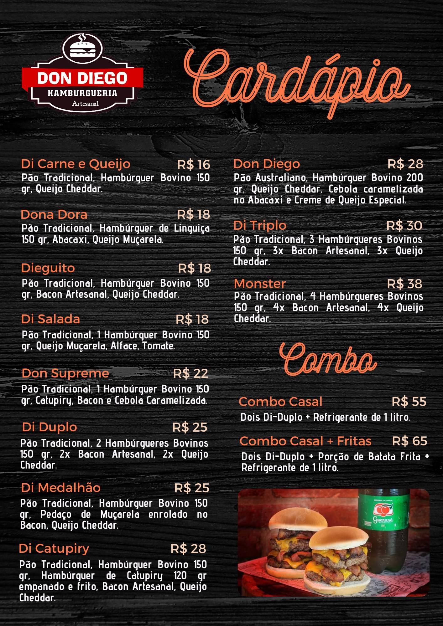 Menu em Hamburgueria Don Diego restaurante, Franca