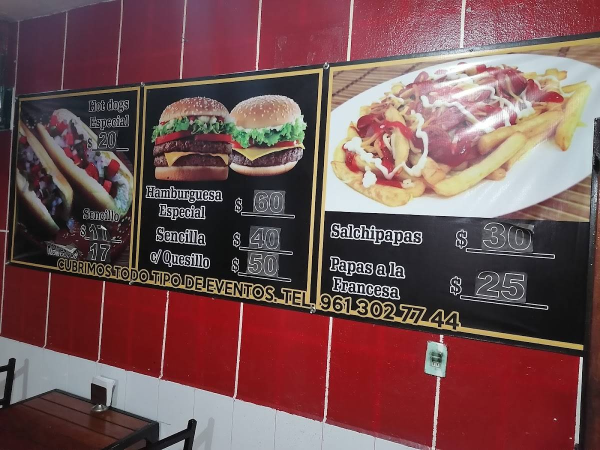 Carta del restaurante Hamburguesas Tío Juan, Tuxtla Gutiérrez