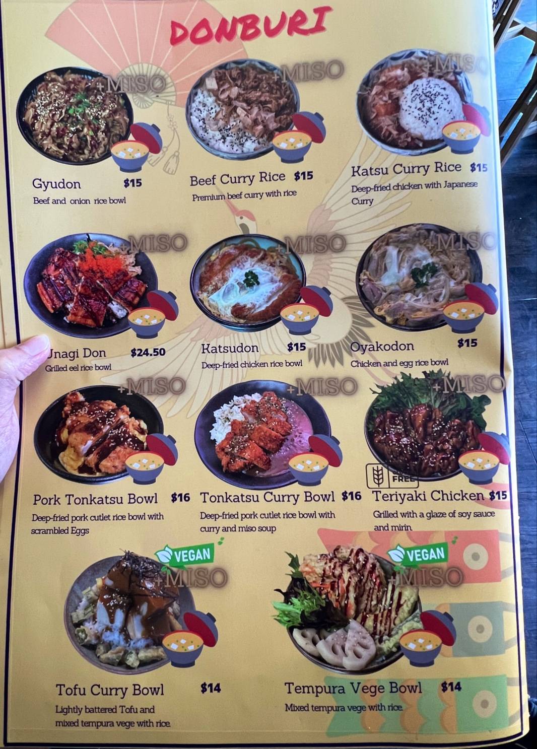 Menu at Hokkaiya Japanese Restaurant, Hamilton