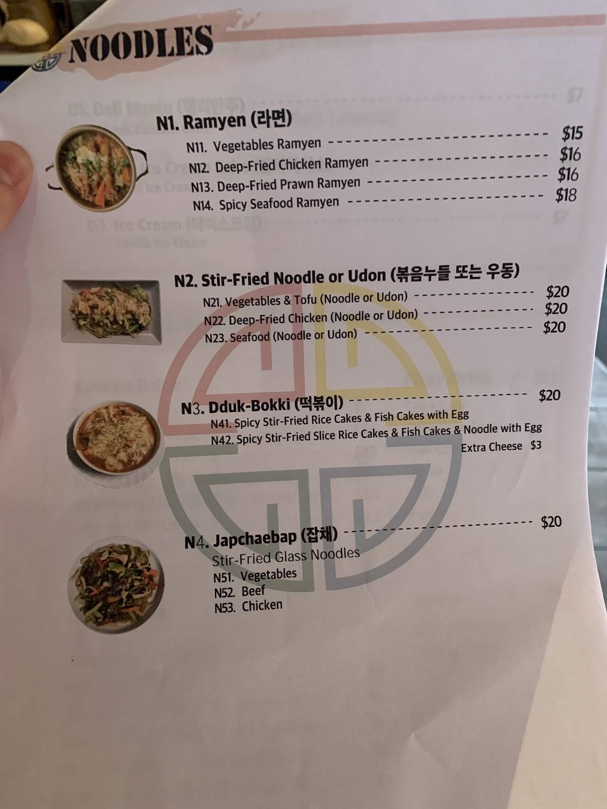 Menu at Han River Korean Restaurant, Lower Hutt