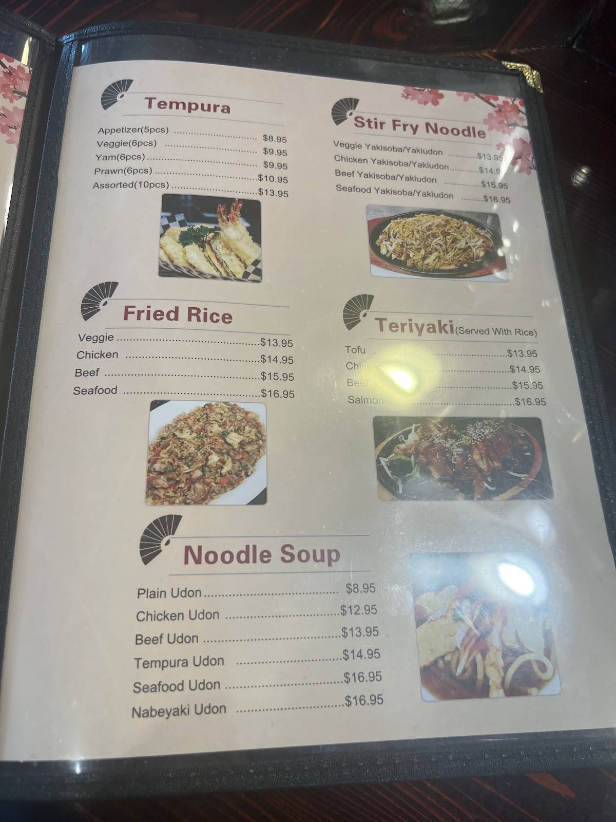 Menu at Hanako Japanese Restaurant, Surrey