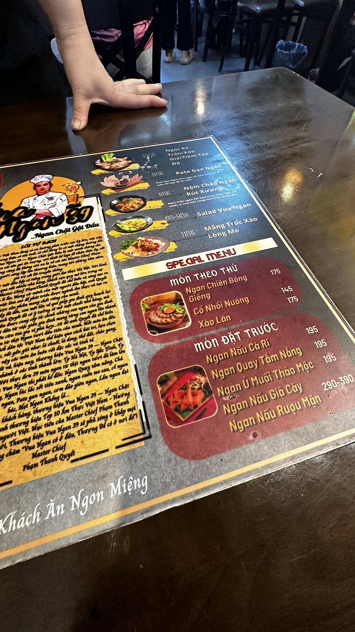 Menu at Ngan Chặt Gật Đầu Ngọc Lâm restaurant, Hanoi, 35 Đ. Ngọc Lâm