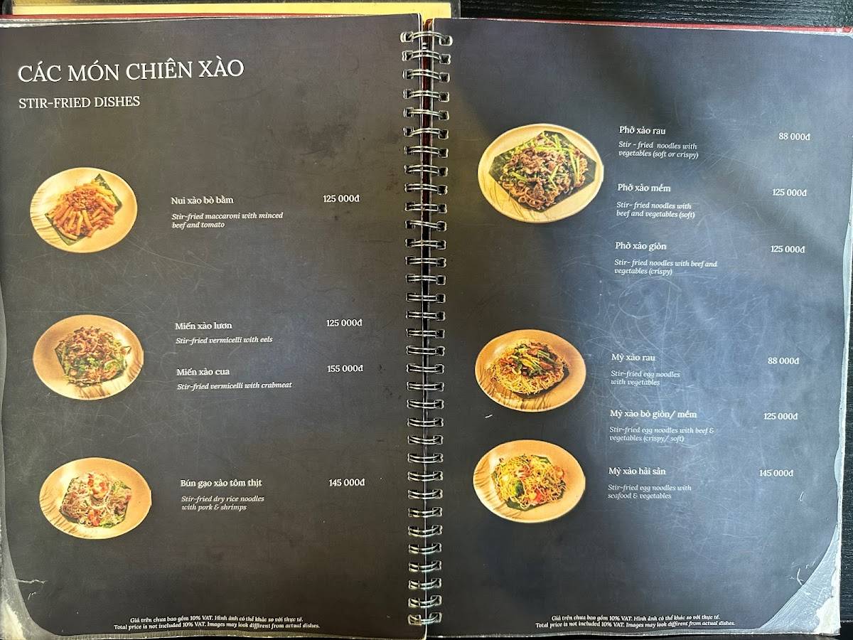 Carta del restaurante Quan An Ngon, Hanoi, 18 P. Phan Bội Châu