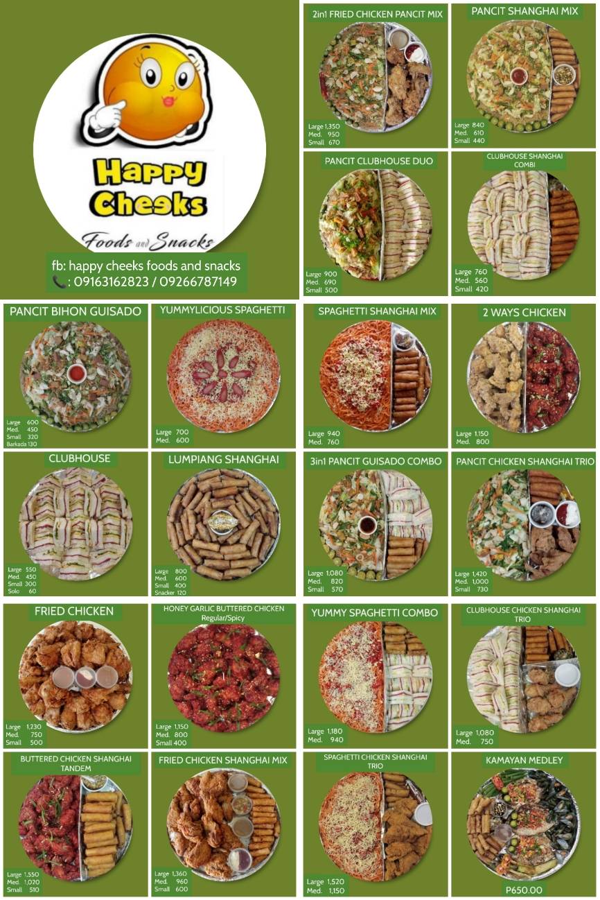 Menu at Happy Cheeks Foods and Snacks restaurant, Philippines