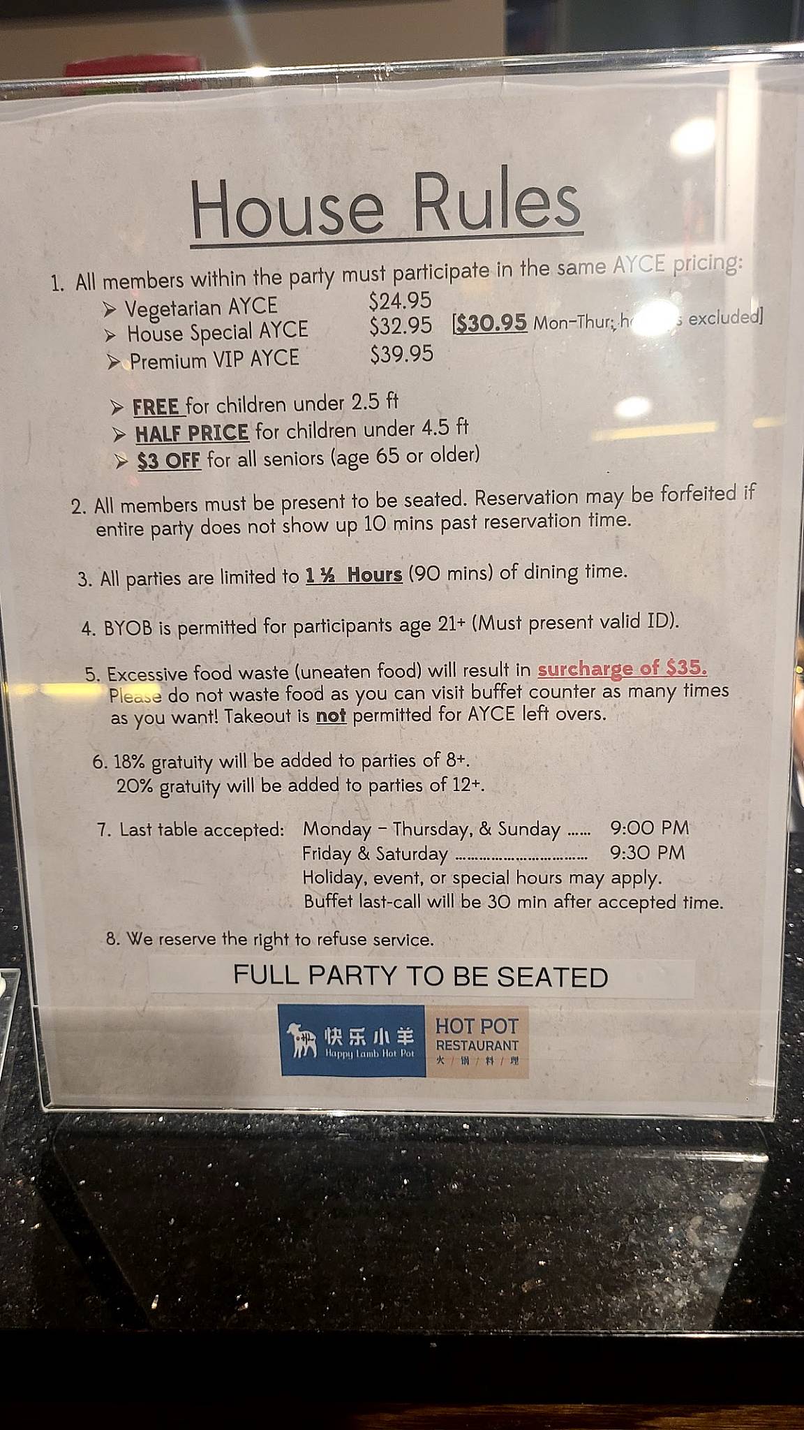 Menu at Happy Lamb Hot Pot, Edison restaurant, Edison