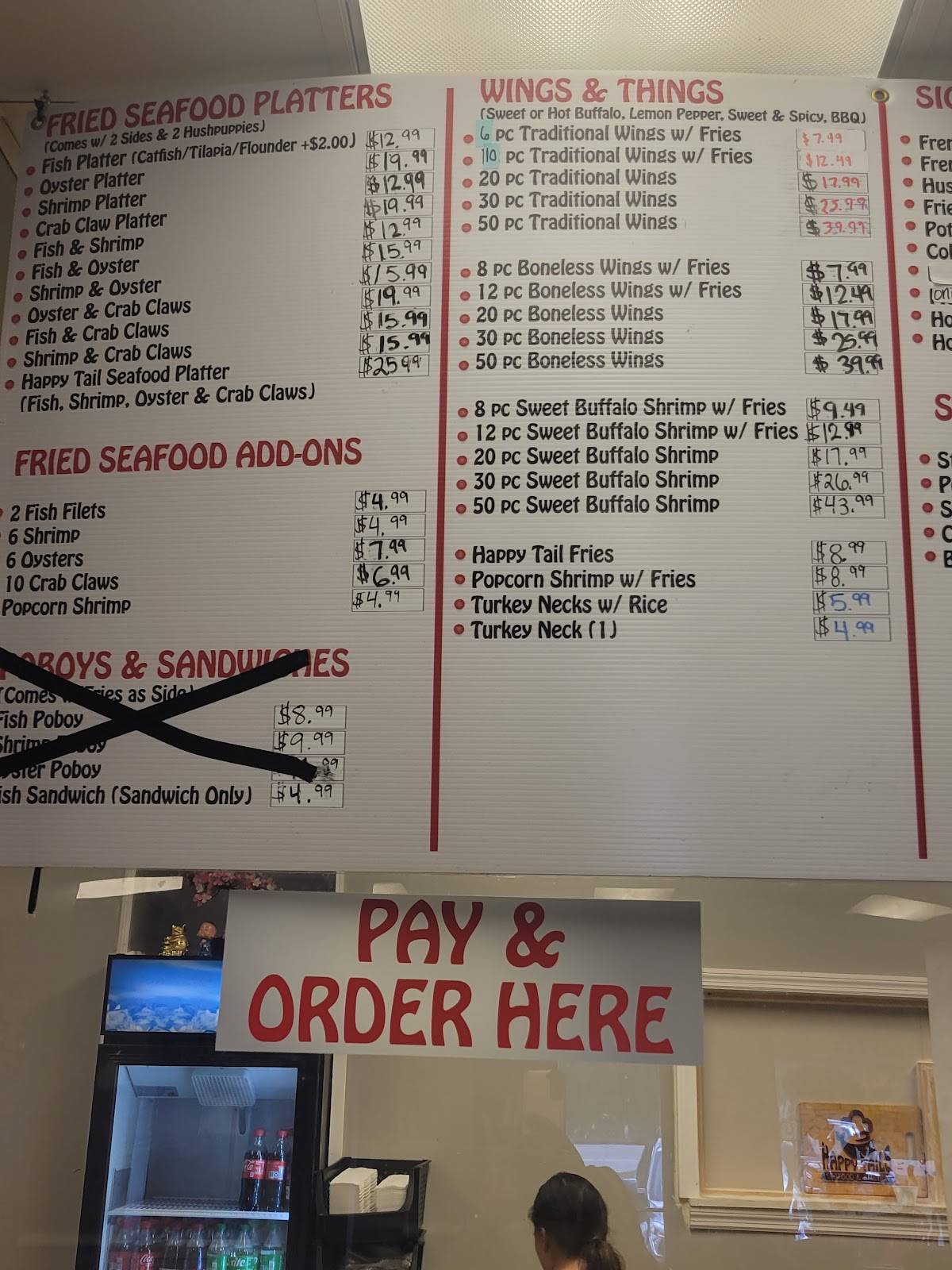 Menu at HAPPY TAILS SEAFOOD restaurant, Mobile
