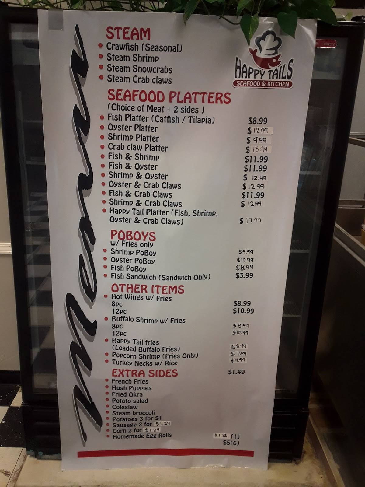Menu at HAPPY TAILS SEAFOOD restaurant, Mobile