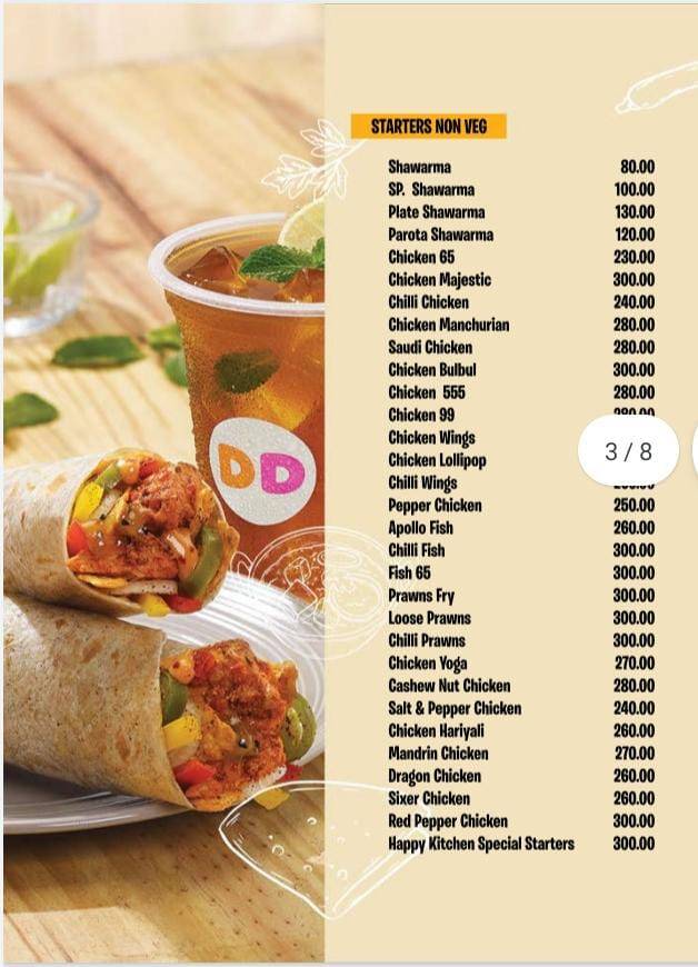 Menu at Happy kitchen, Srikalahasti, Panagal Rd
