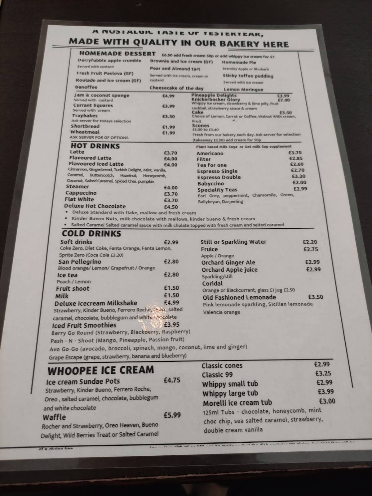 Menu at Harrisons of Greyabbey restaurant, Greyabbey