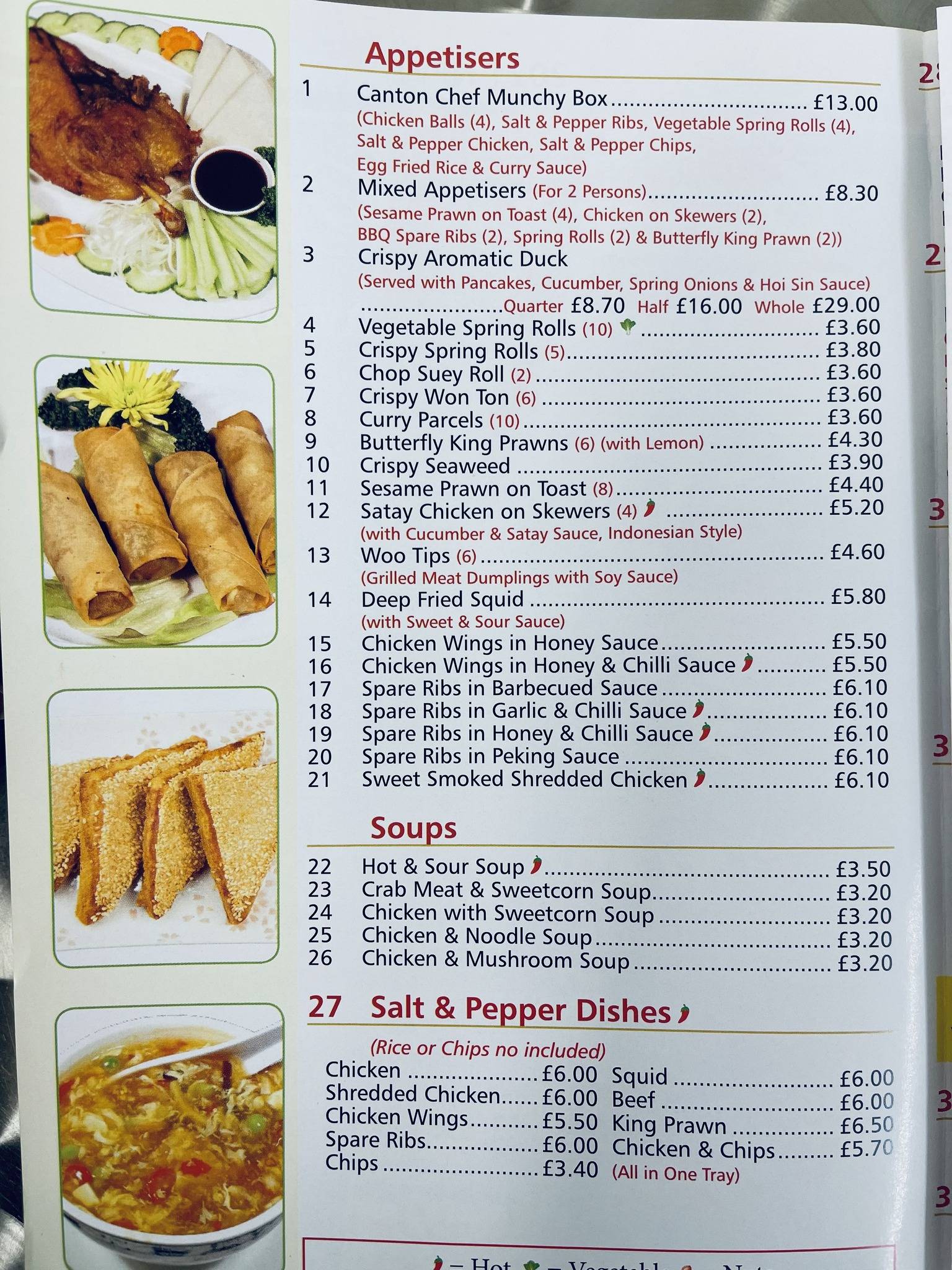 Menu at Canton Chef fast food, Hartlepool