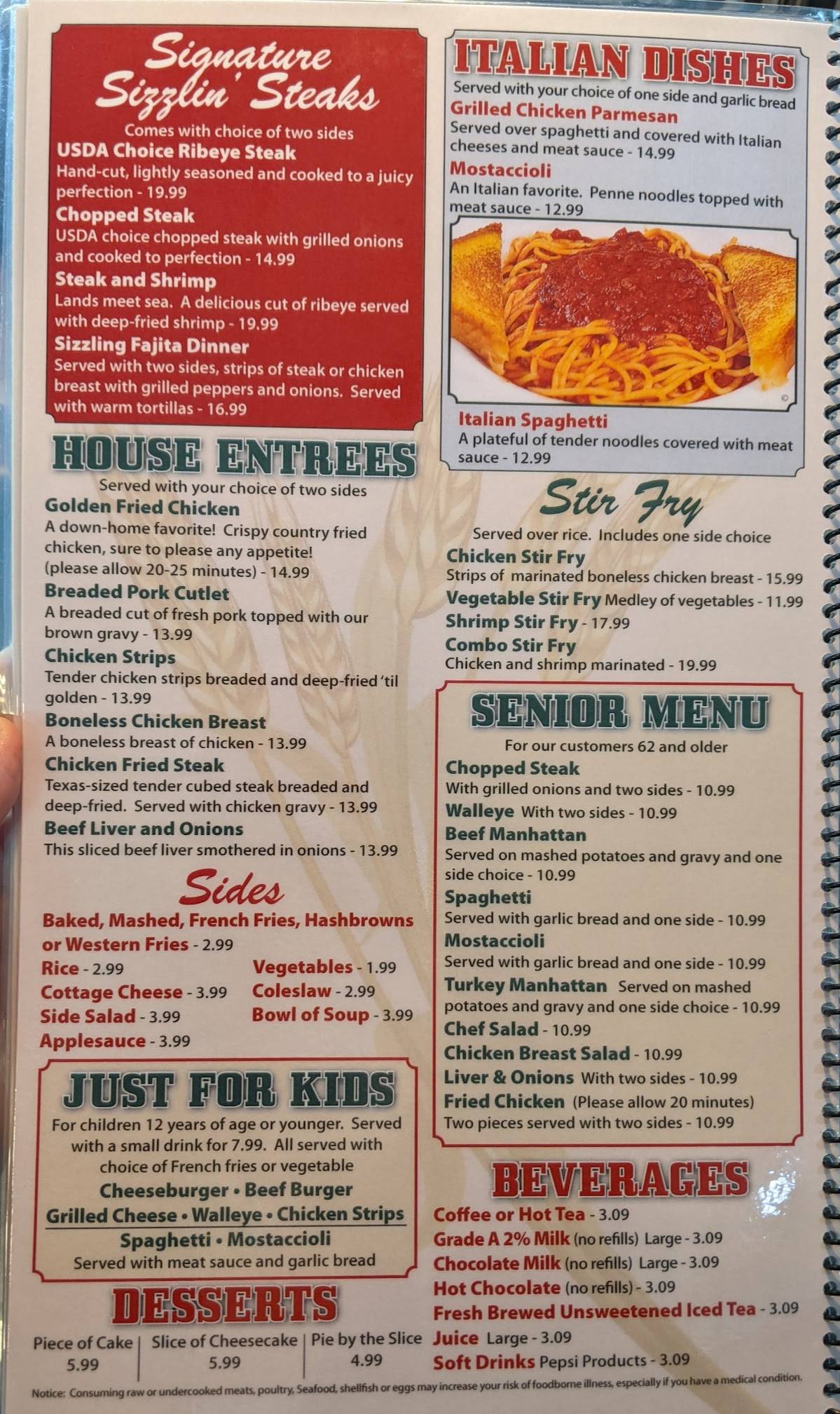 Menu at Harvest Time Family Restaurant, Monticello